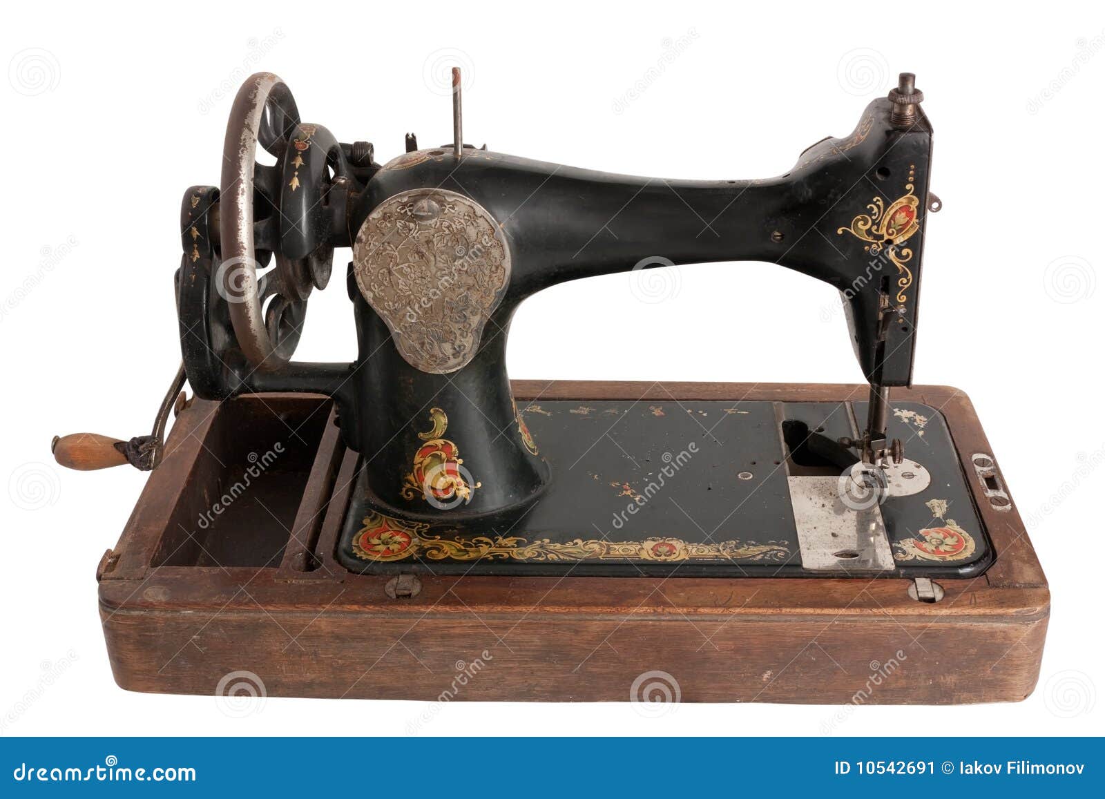 De oude naaimachine stock afbeelding. Image of antiquiteit - 10542691