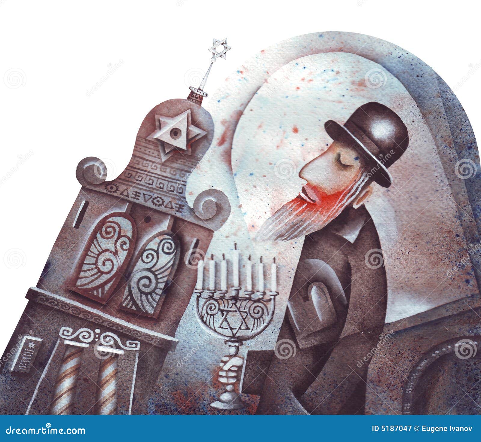 De oude rabijn stock illustratie. Illustration of godsdienst - 5187047