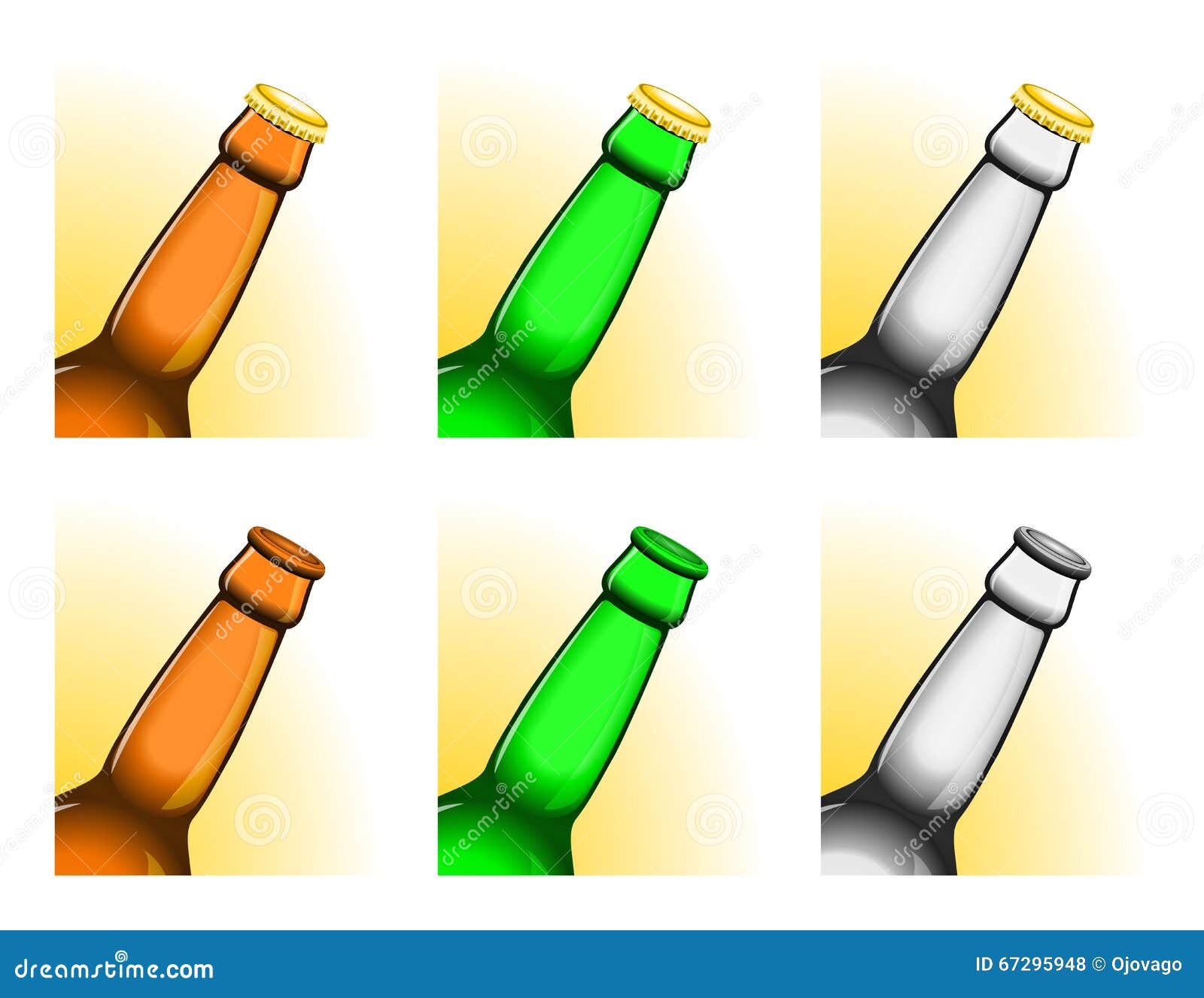 De Overgehelde Halzen Van De Bierfles Vector Illustratie - Illustration ...