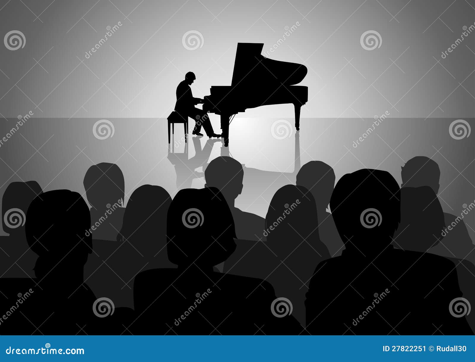 De Overweging van de piano vector illustratie. Illustration of leef ...
