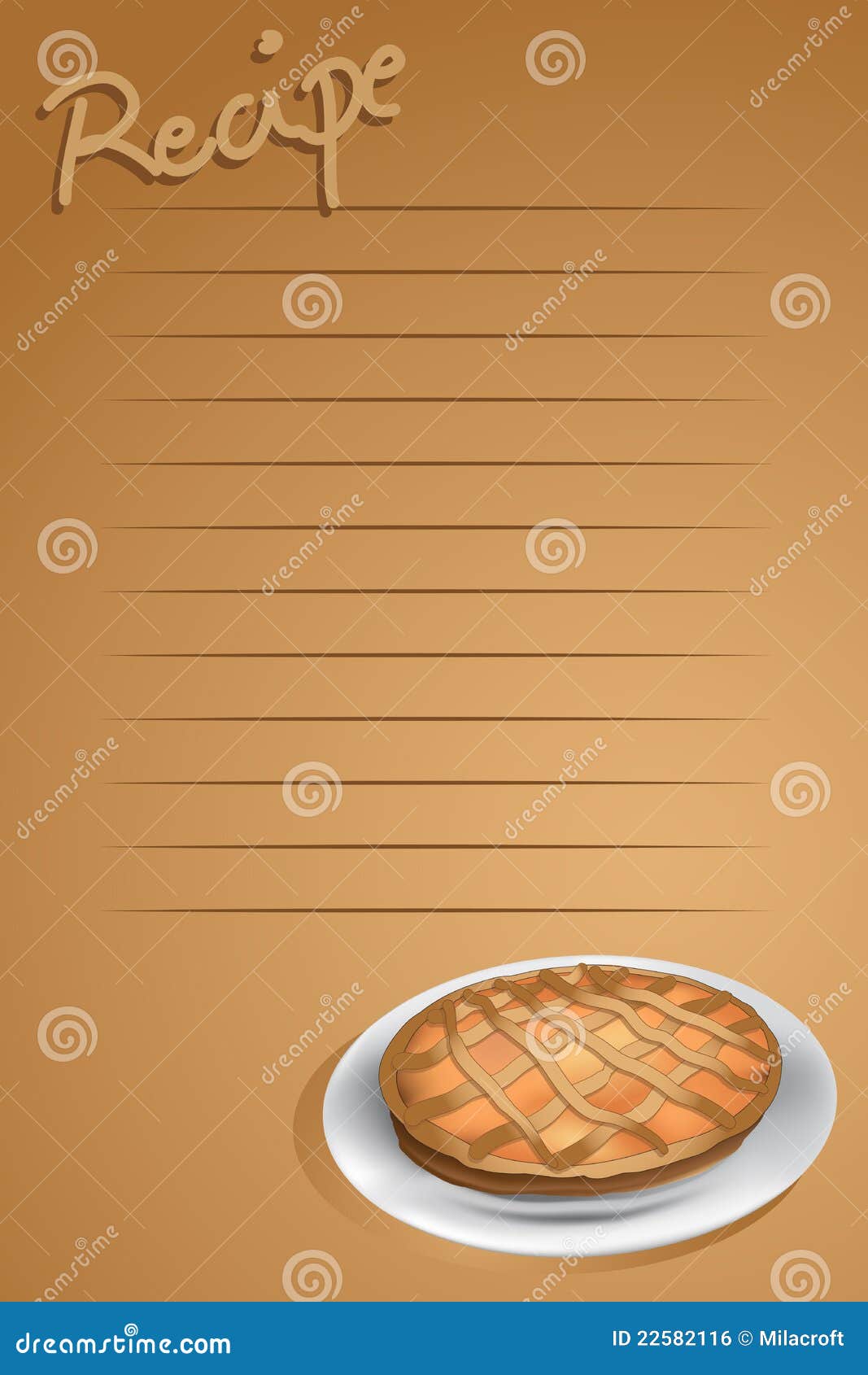 De pagina van het recept vector illustratie. Illustration of brochure ...