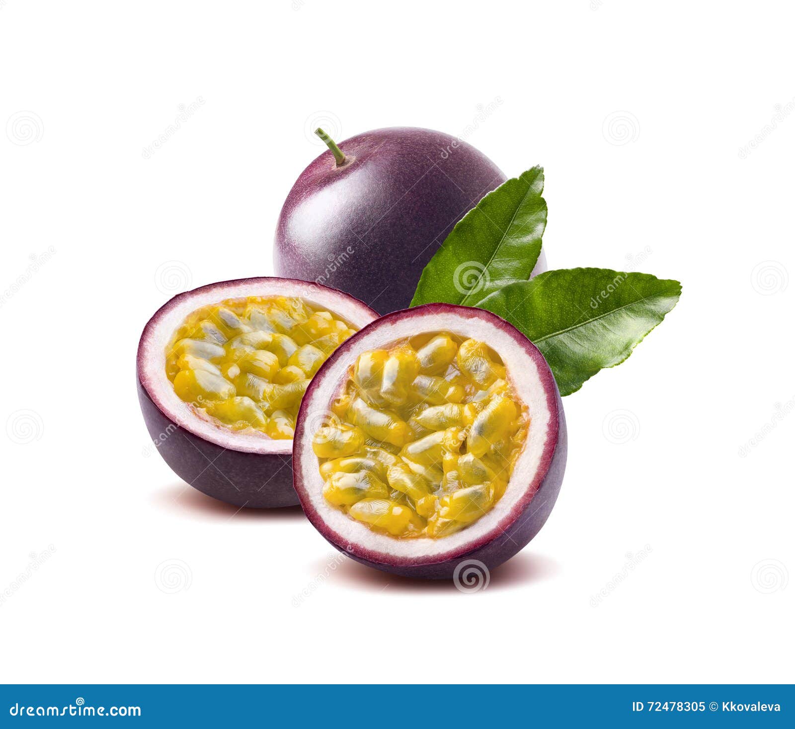 De Passievrucht Gaat Passionfruit Op Witte Achtergrond Weg Stock ...