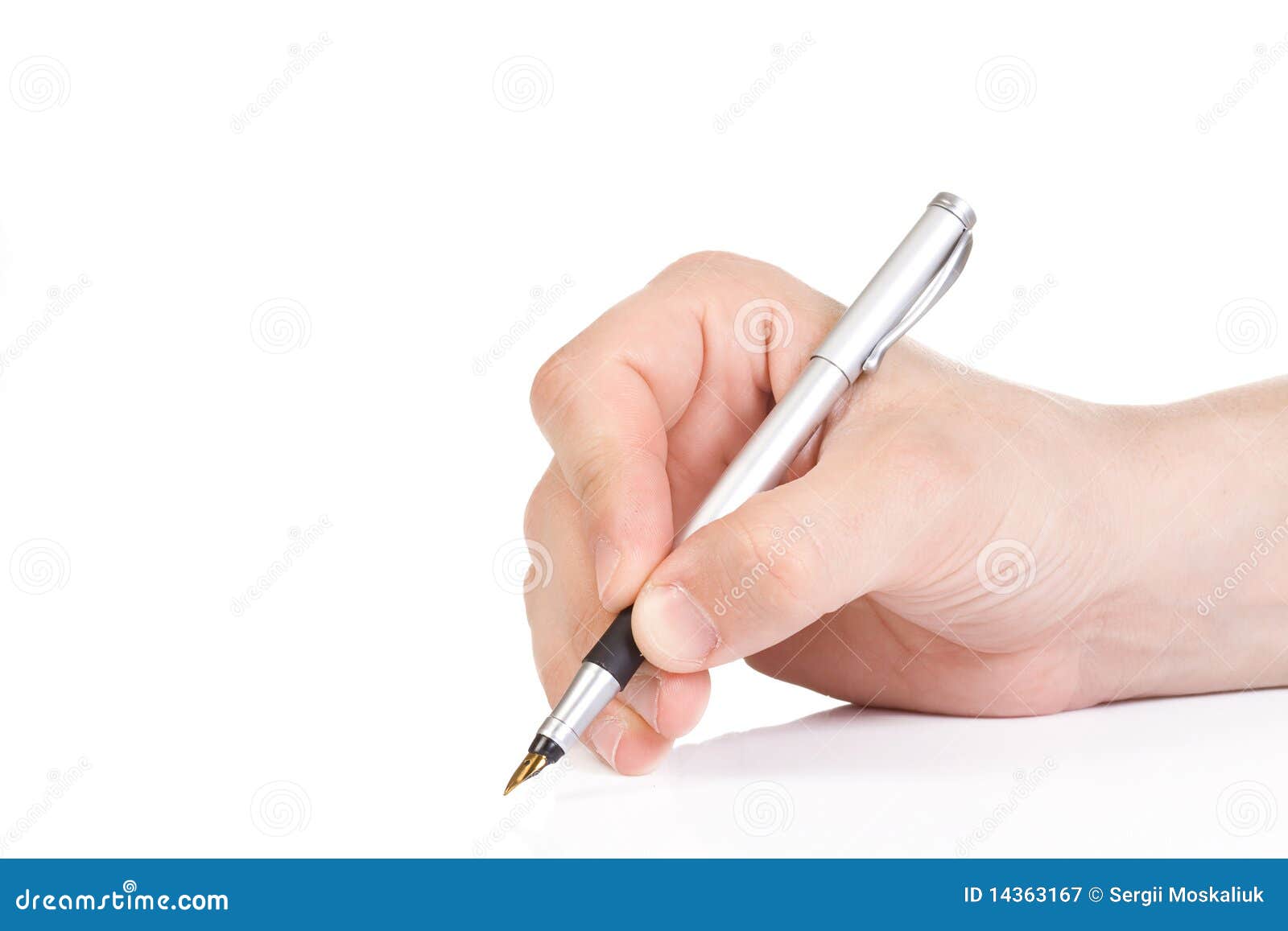 De Pen Van De Inkt En Mannelijke Hand Stock Afbeelding - Image of ...