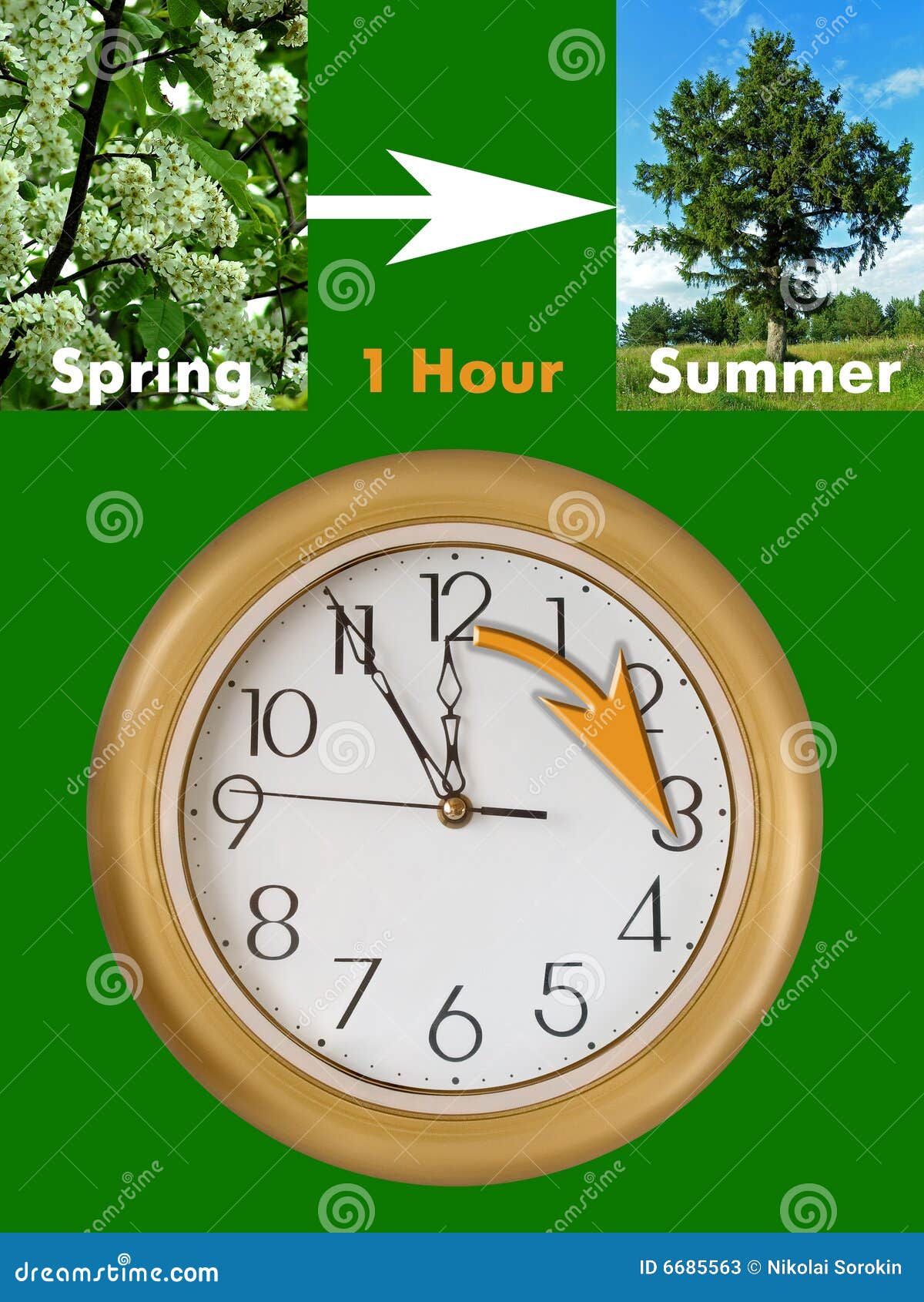 De Periode Van De Zomer Begint (Zomertijd) Stock Afbeelding - Image of ...