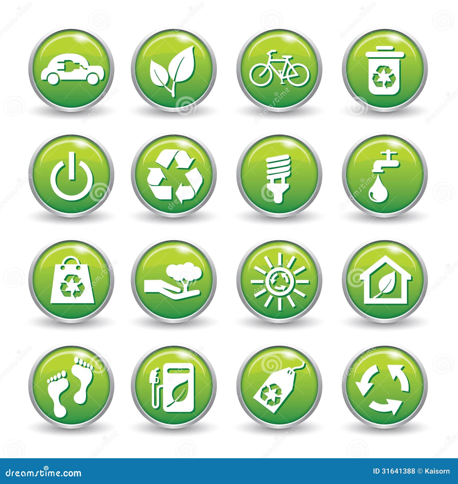 De Pictogrammen Groene Knopen Van Het Ecologieweb. Vector Illustratie ...