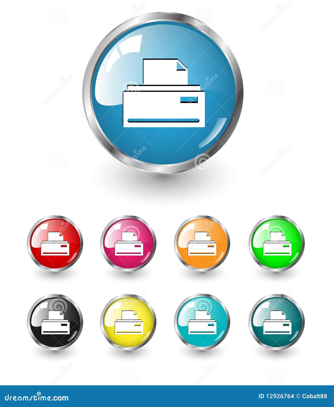 De Pictogrammen Van Af:drukken, Knopen. Vector Illustratie ...