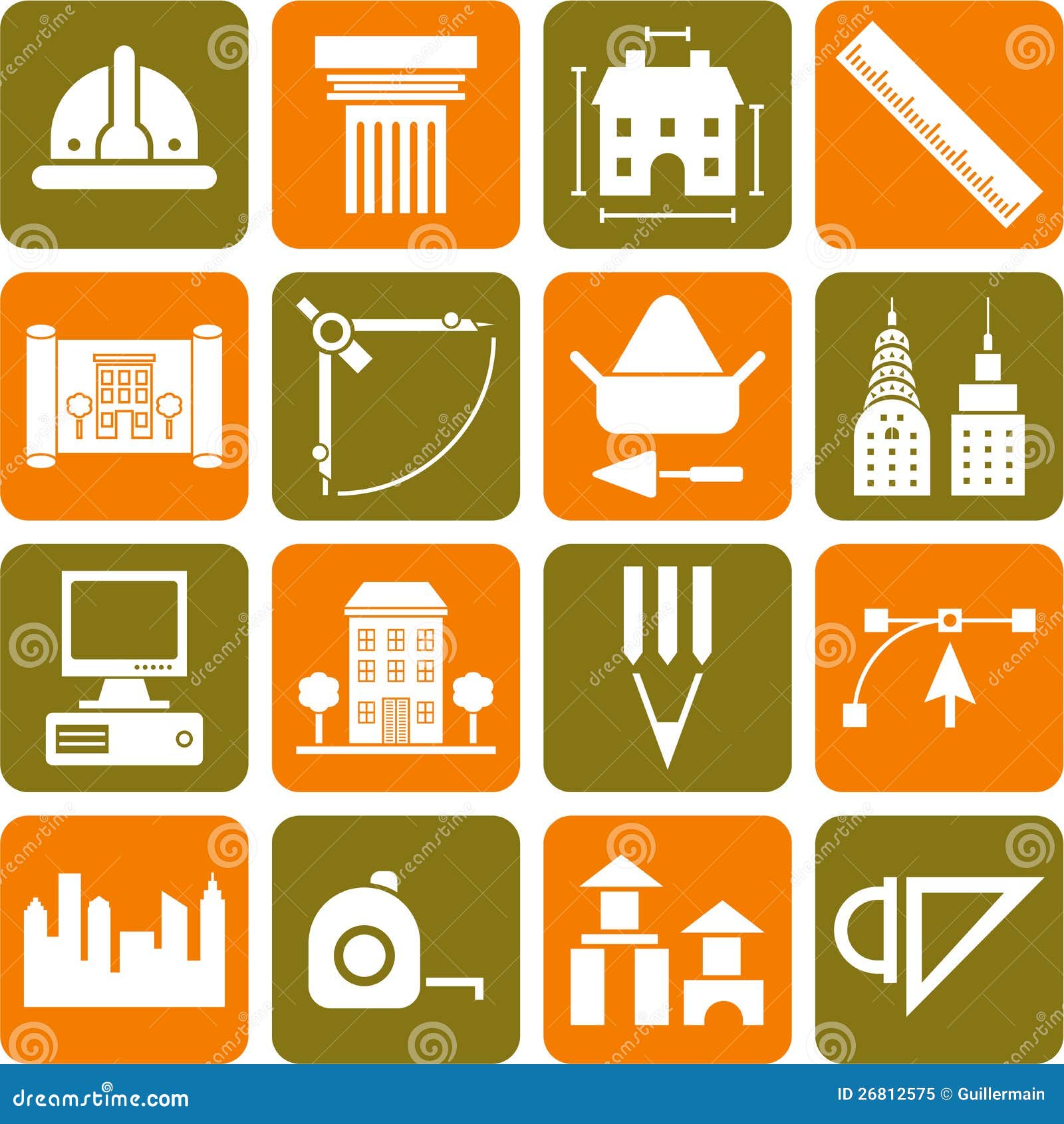 De Pictogrammen Van Architecture&constrcution Vector Illustratie ...