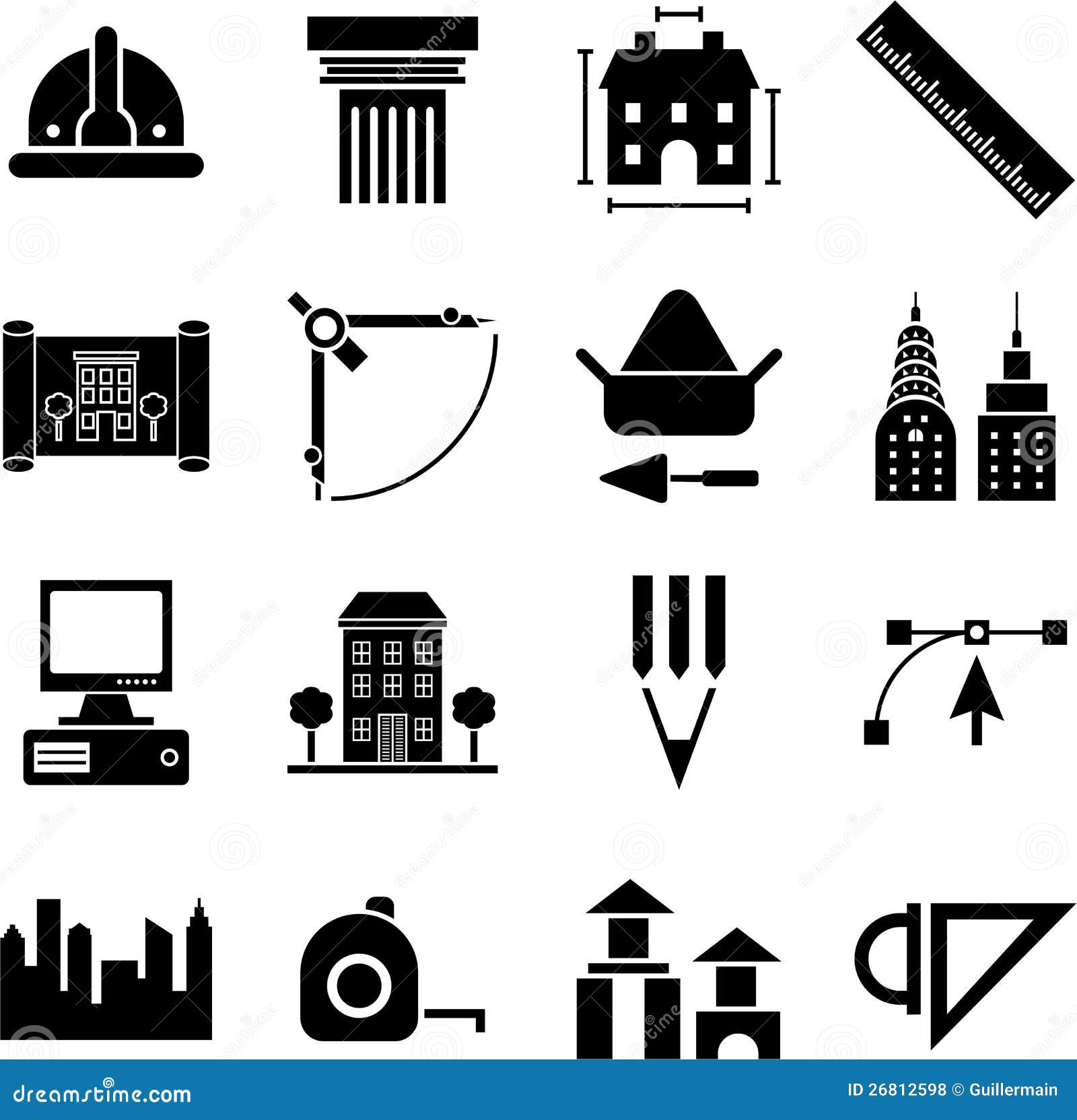 De Pictogrammen Van Architecture&constrcution Vector Illustratie ...