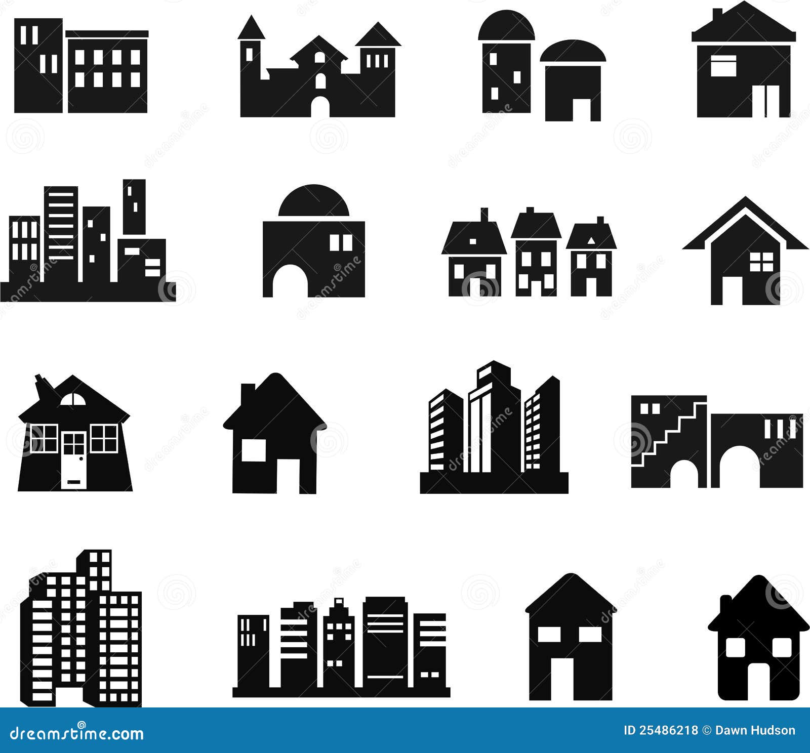 De Pictogrammen Van De Architectuur Vector Illustratie - Illustration ...