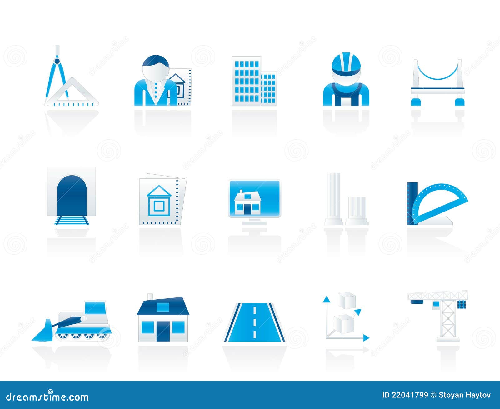 De Pictogrammen Van De Architectuur En Van De Bouw Vector Illustratie ...