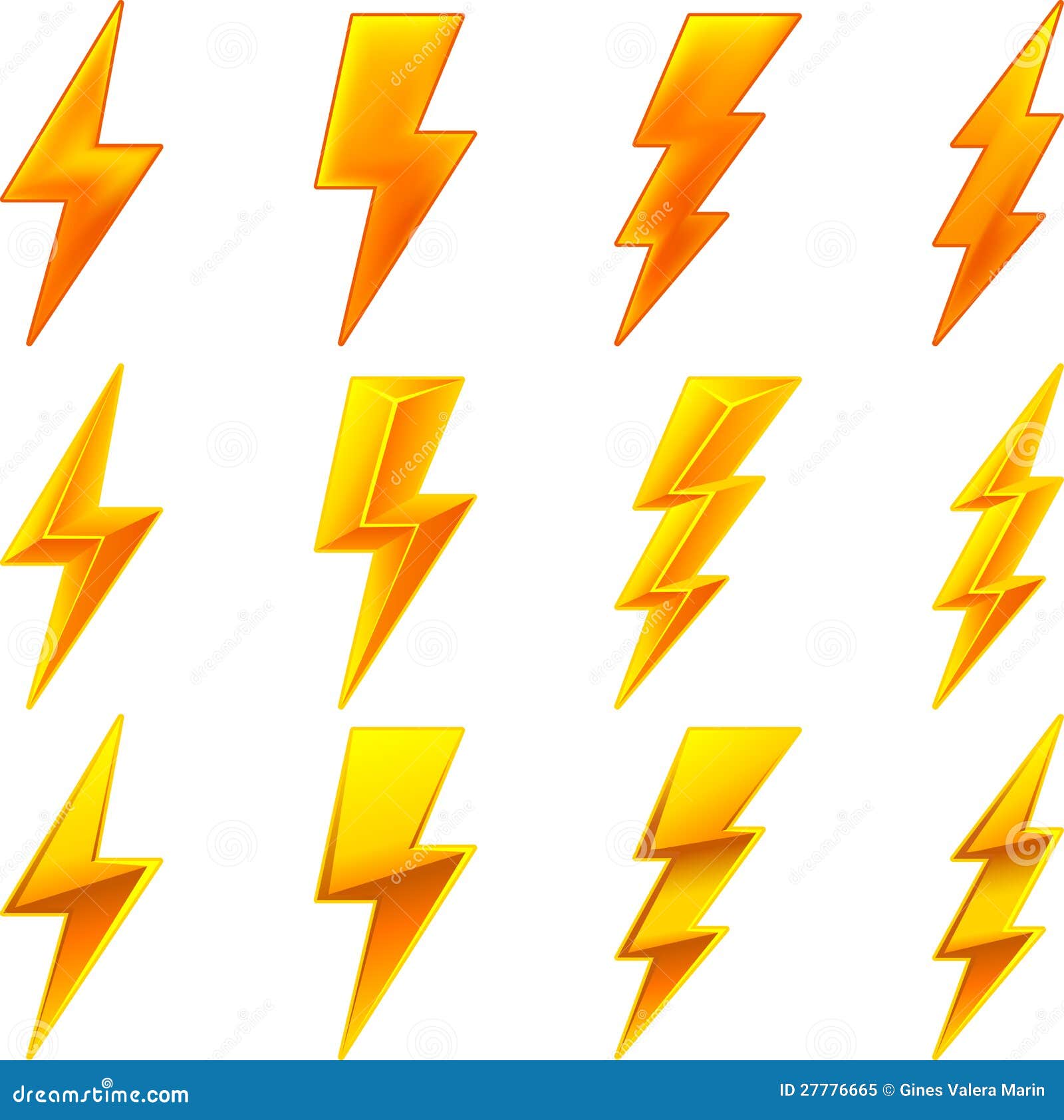 De Pictogrammen Van De Bliksem Vector Illustratie - Illustration of ...