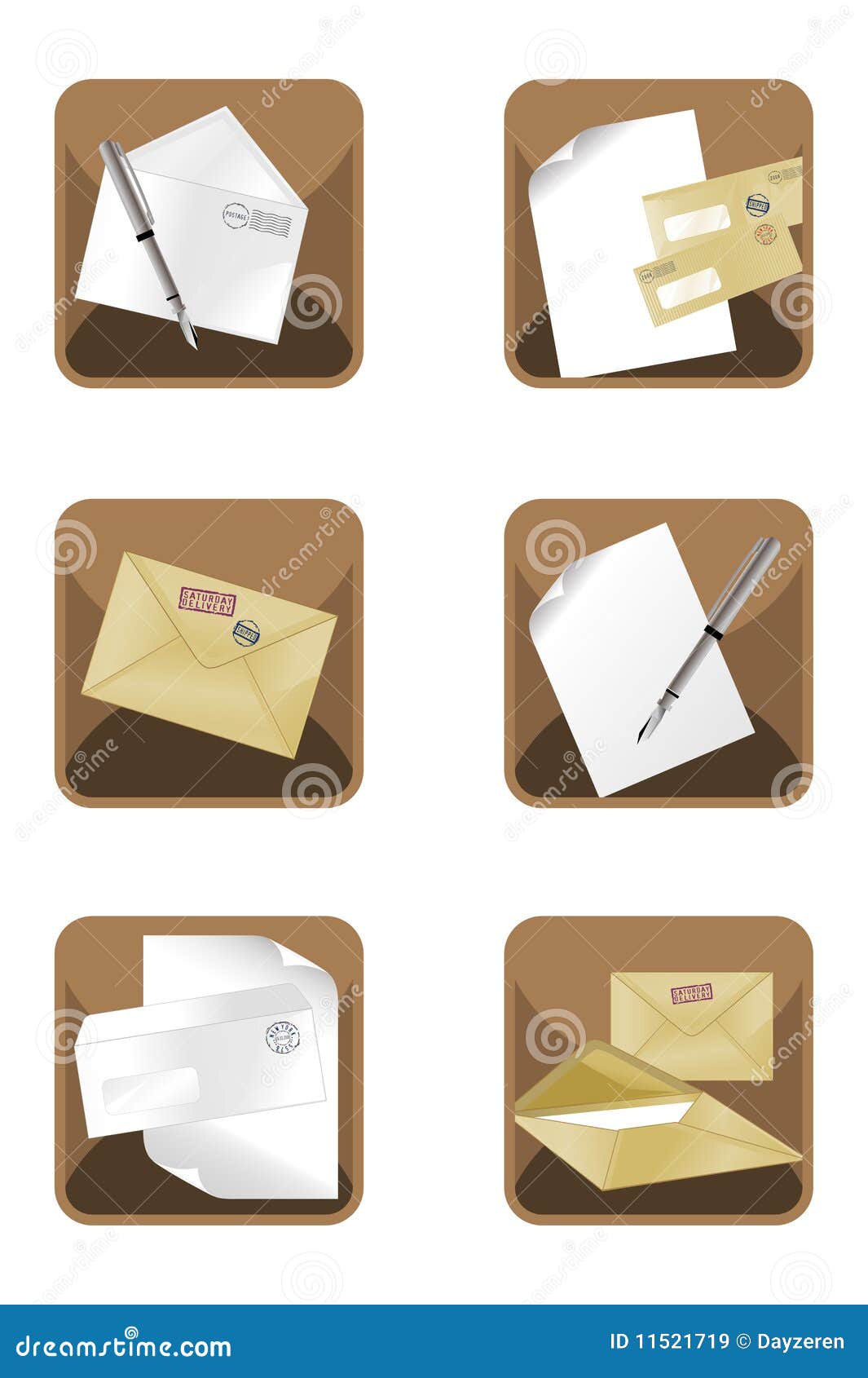 De Pictogrammen Van De Brief Vector Illustratie - Illustration of zaken ...