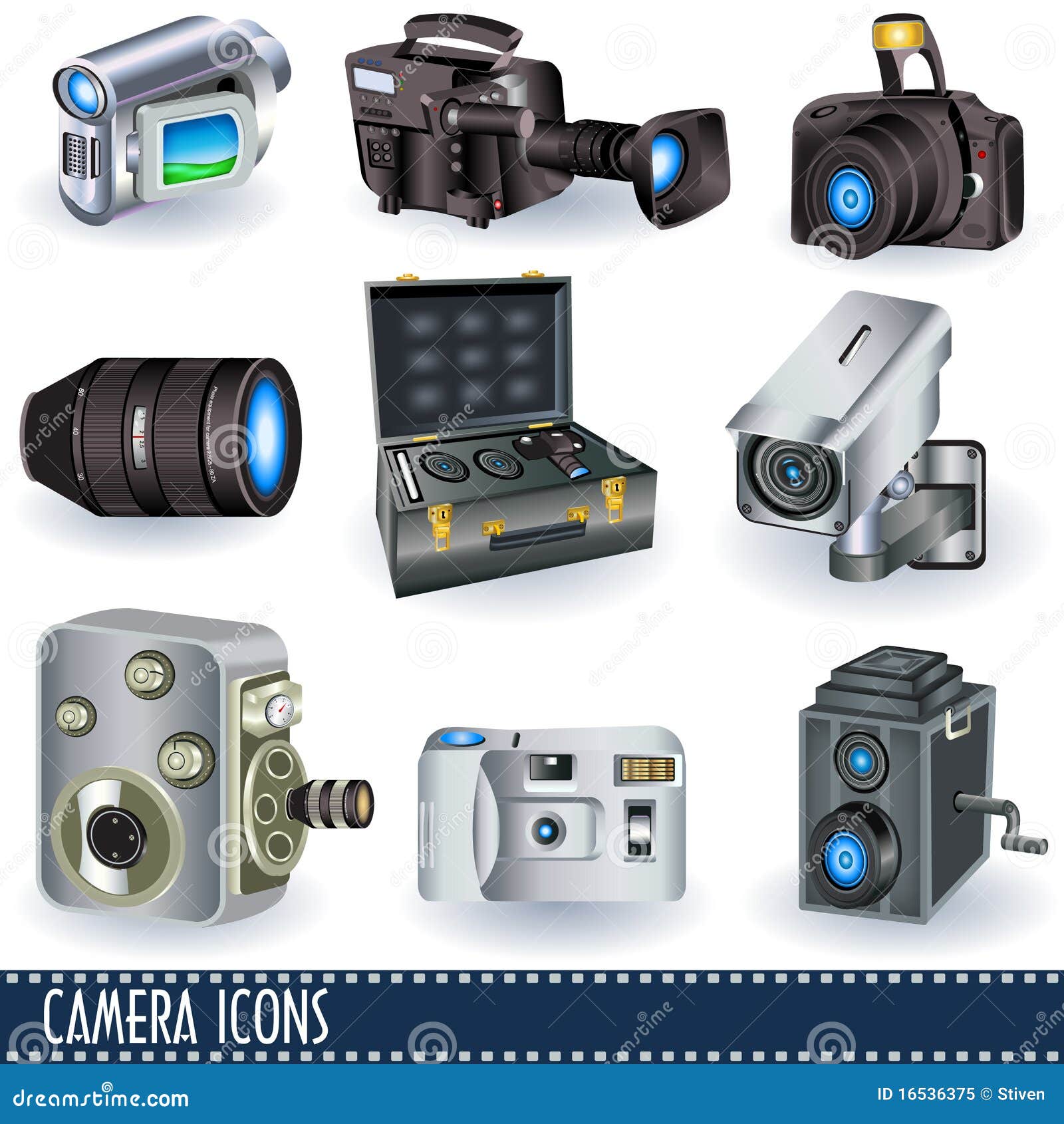 De Pictogrammen Van De Camera Vector Illustratie - Illustration of ...