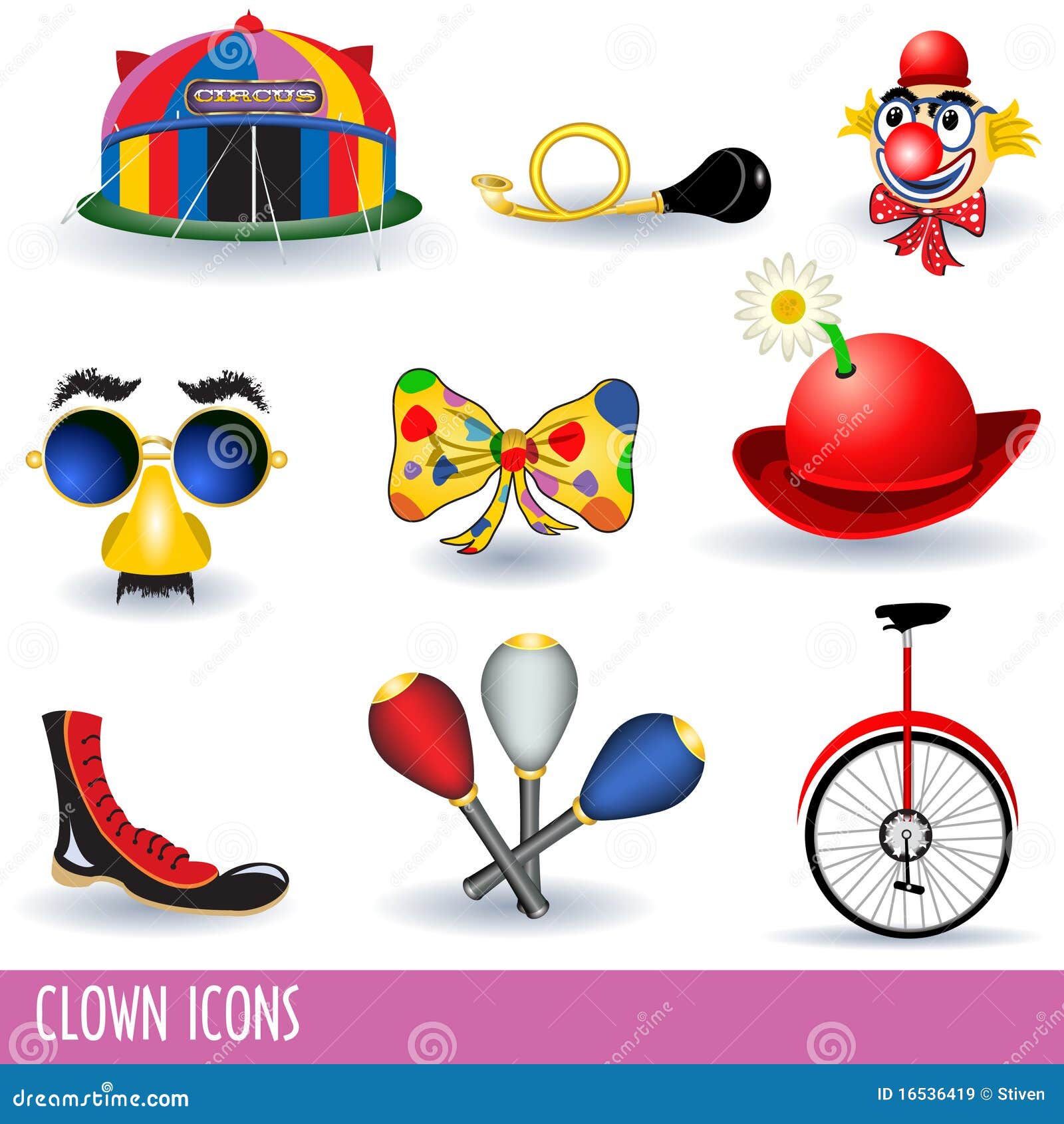 De Pictogrammen Van De Clown Vector Illustratie - Illustration of ...