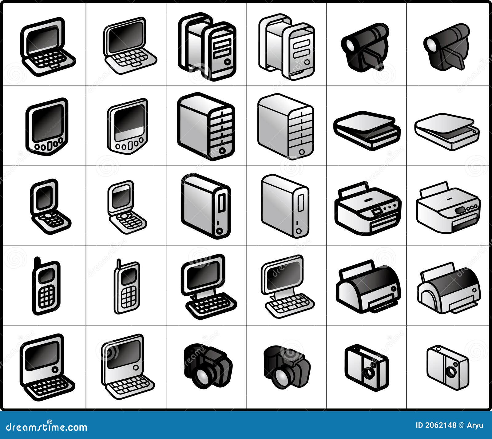 De Pictogrammen Van De Computer Vector Illustratie - Illustration of ...