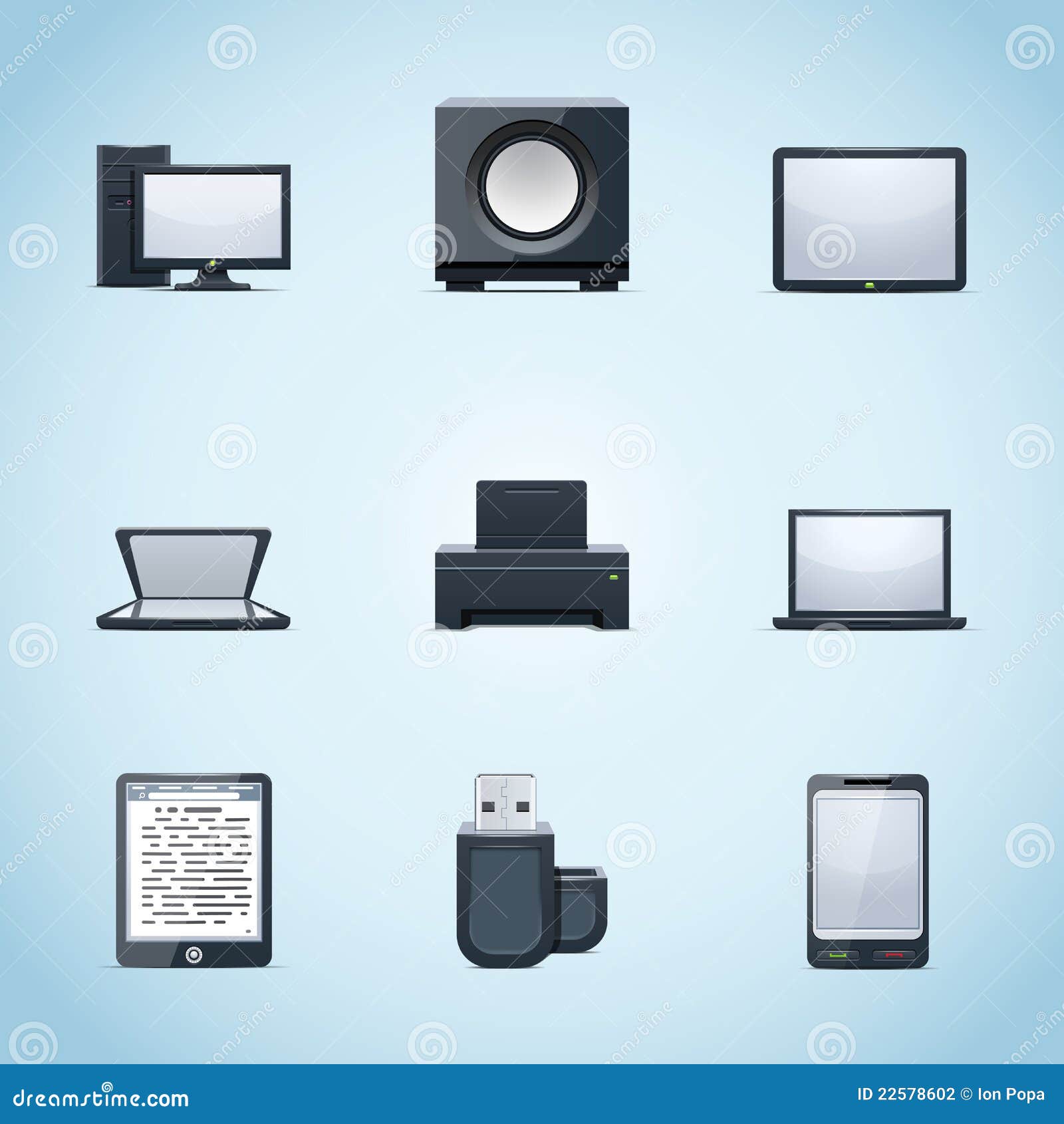 De Pictogrammen Van De Computer Vector Illustratie - Illustration of ...