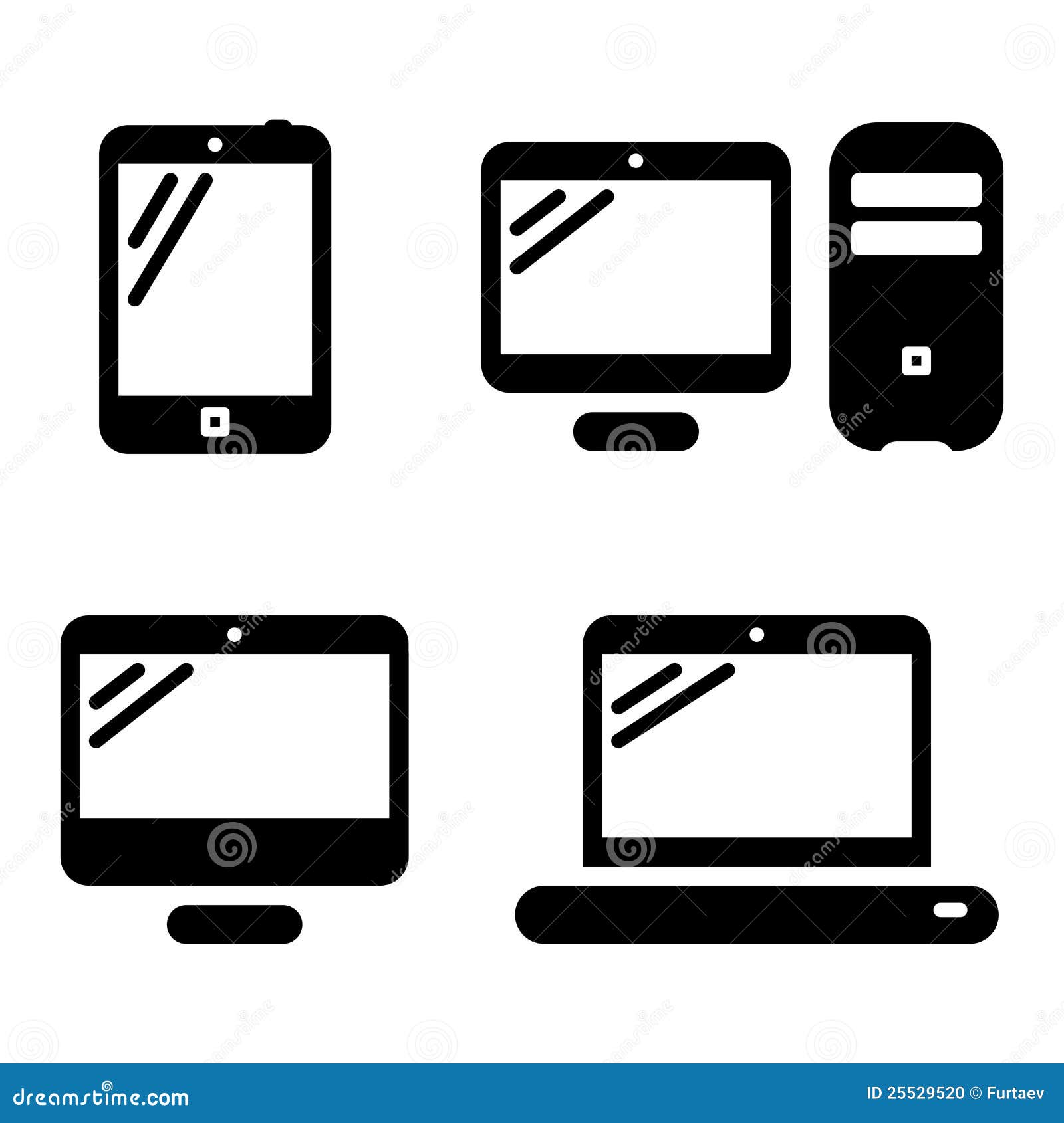 De Pictogrammen Van De Computer Vector Illustratie - Illustration of ...