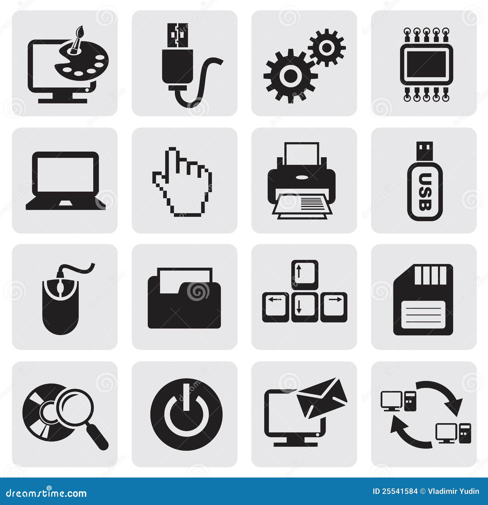 De Pictogrammen Van De Computer Vector Illustratie - Illustration of ...