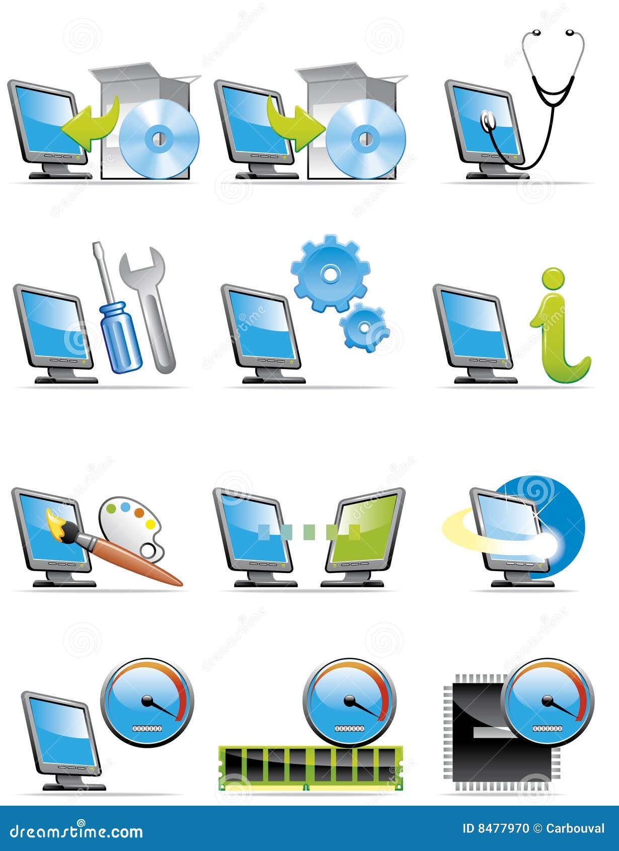 De Pictogrammen Van De Computer Vector Illustratie - Illustration of ...