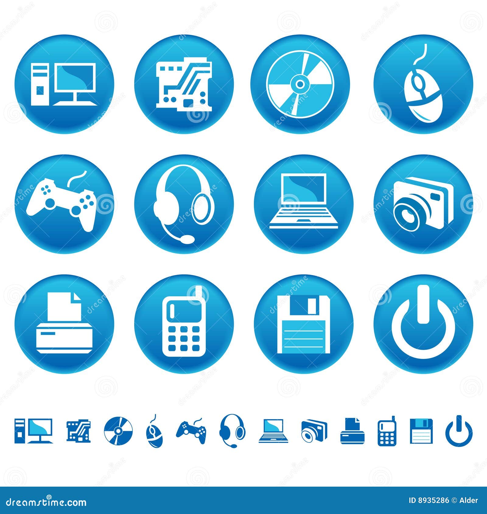 De Pictogrammen Van De Computer Vector Illustratie - Illustration of ...