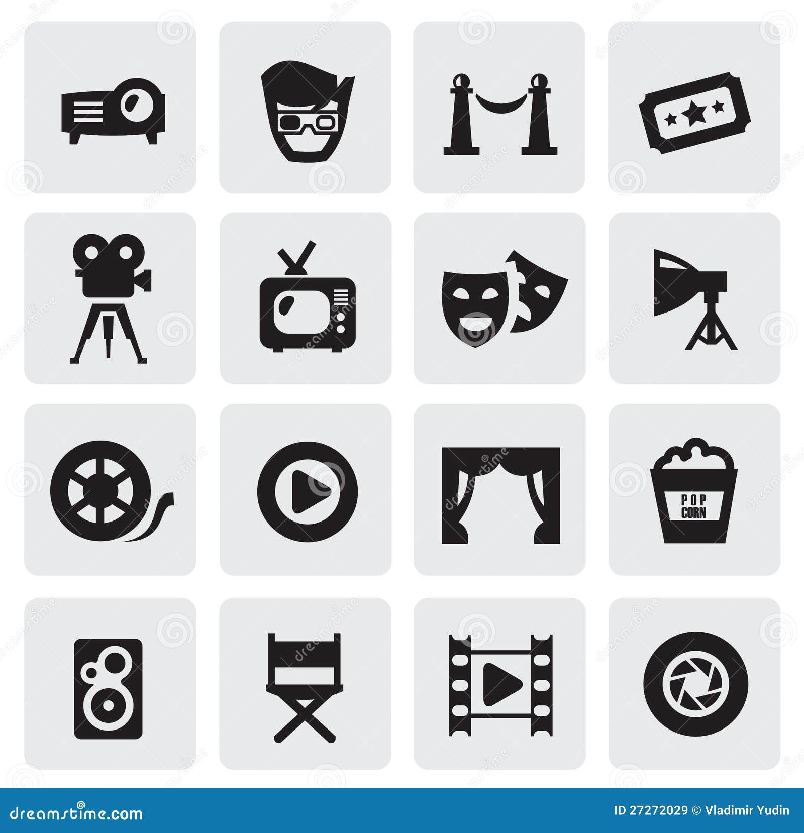 De Pictogrammen Van De Film Vector Illustratie - Illustration of ...