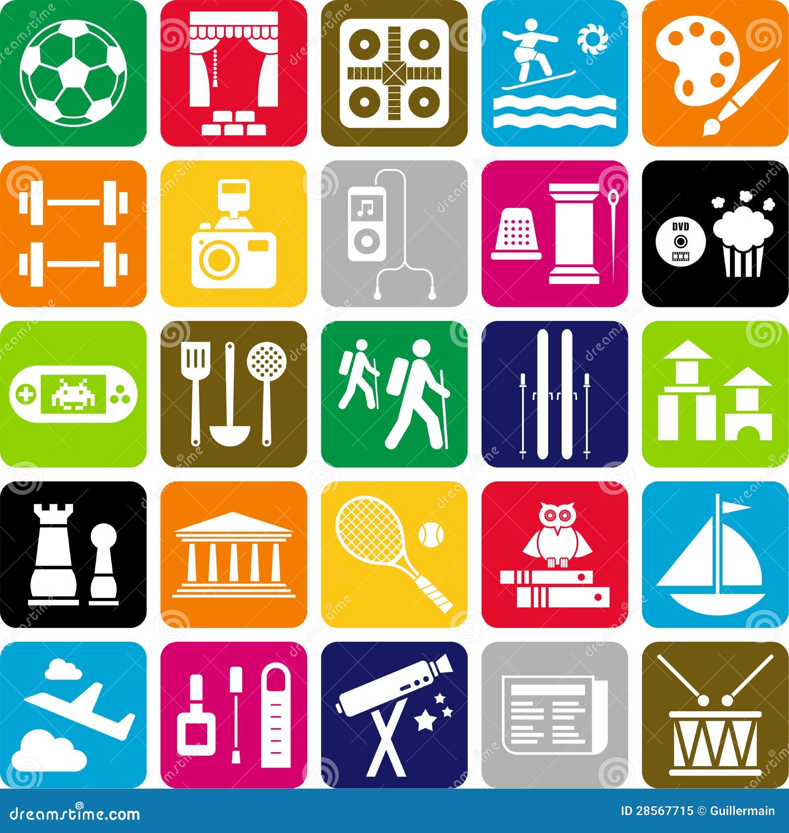 De Pictogrammen Van De Hobby Vector Illustratie - Illustratie bestaande ...