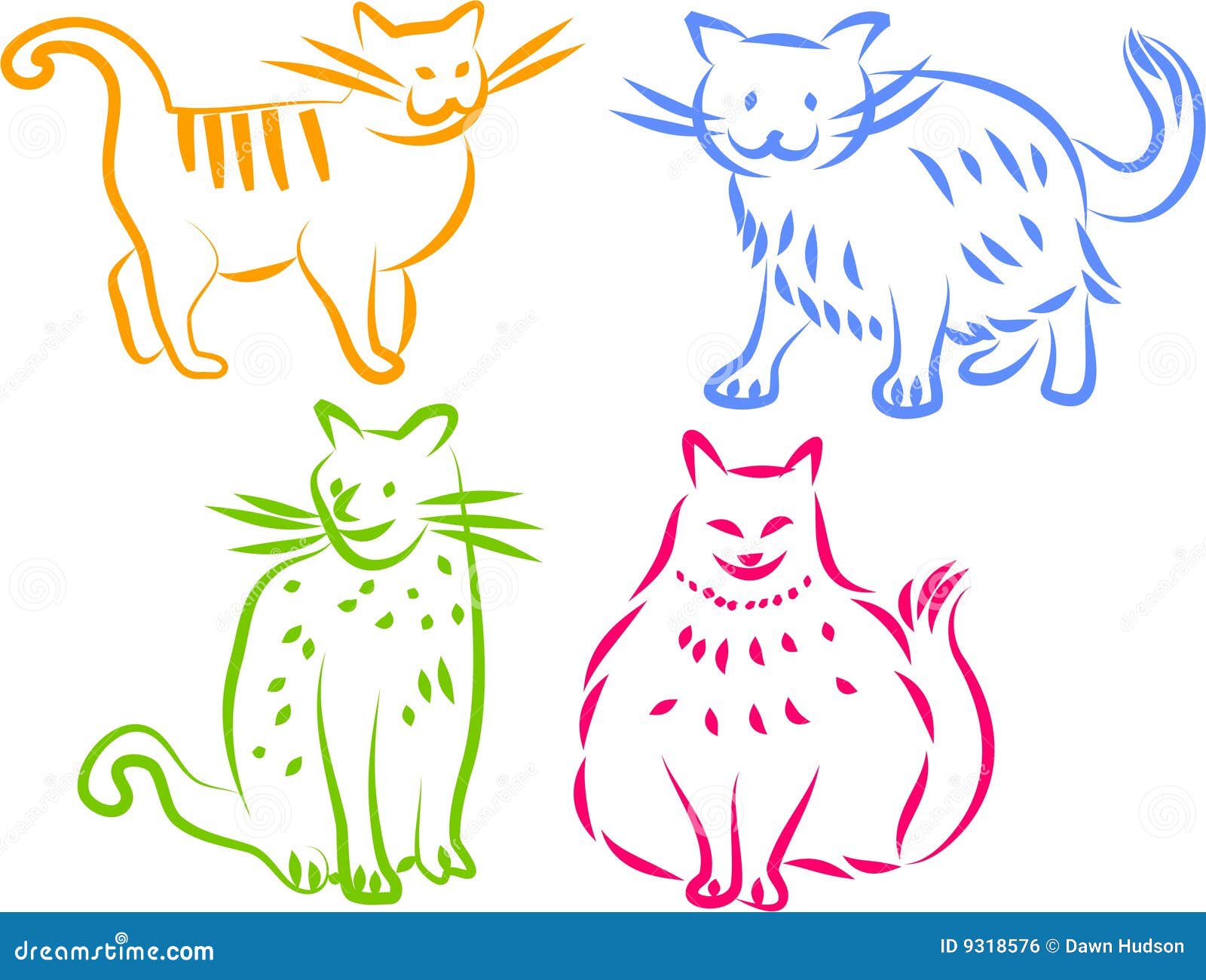 De pictogrammen van de kat vector illustratie. Illustration of schets ...