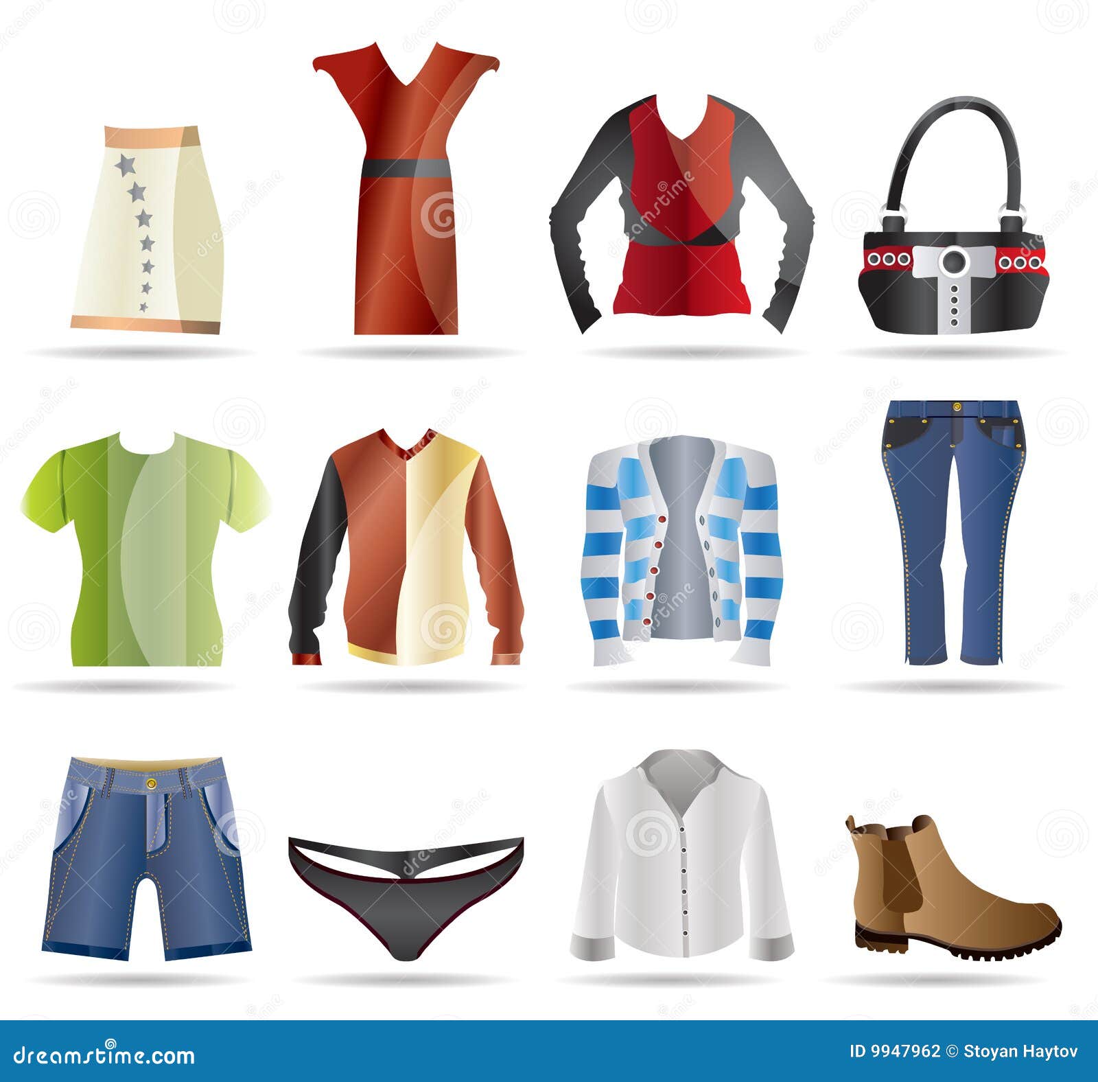 De Pictogrammen Van De Kleding Vector Illustratie - Illustration of ...