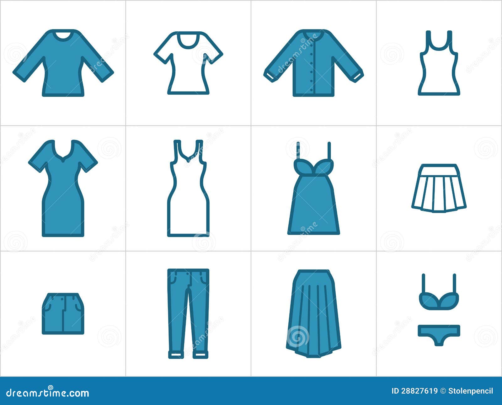 De Pictogrammen Van De Kleding Plaatsen 2 Vector Illustratie ...