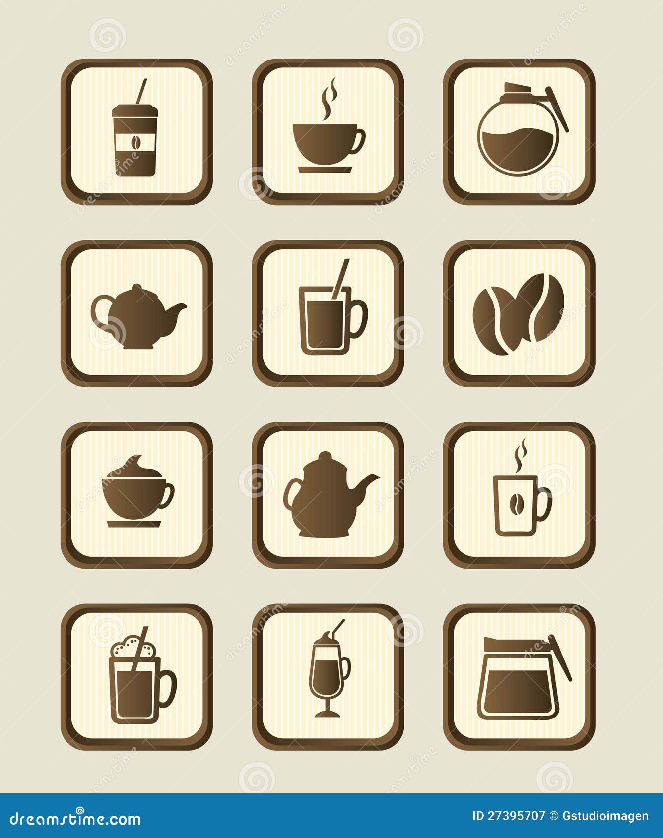 De Pictogrammen Van De Koffie Vector Illustratie - Illustration of ...