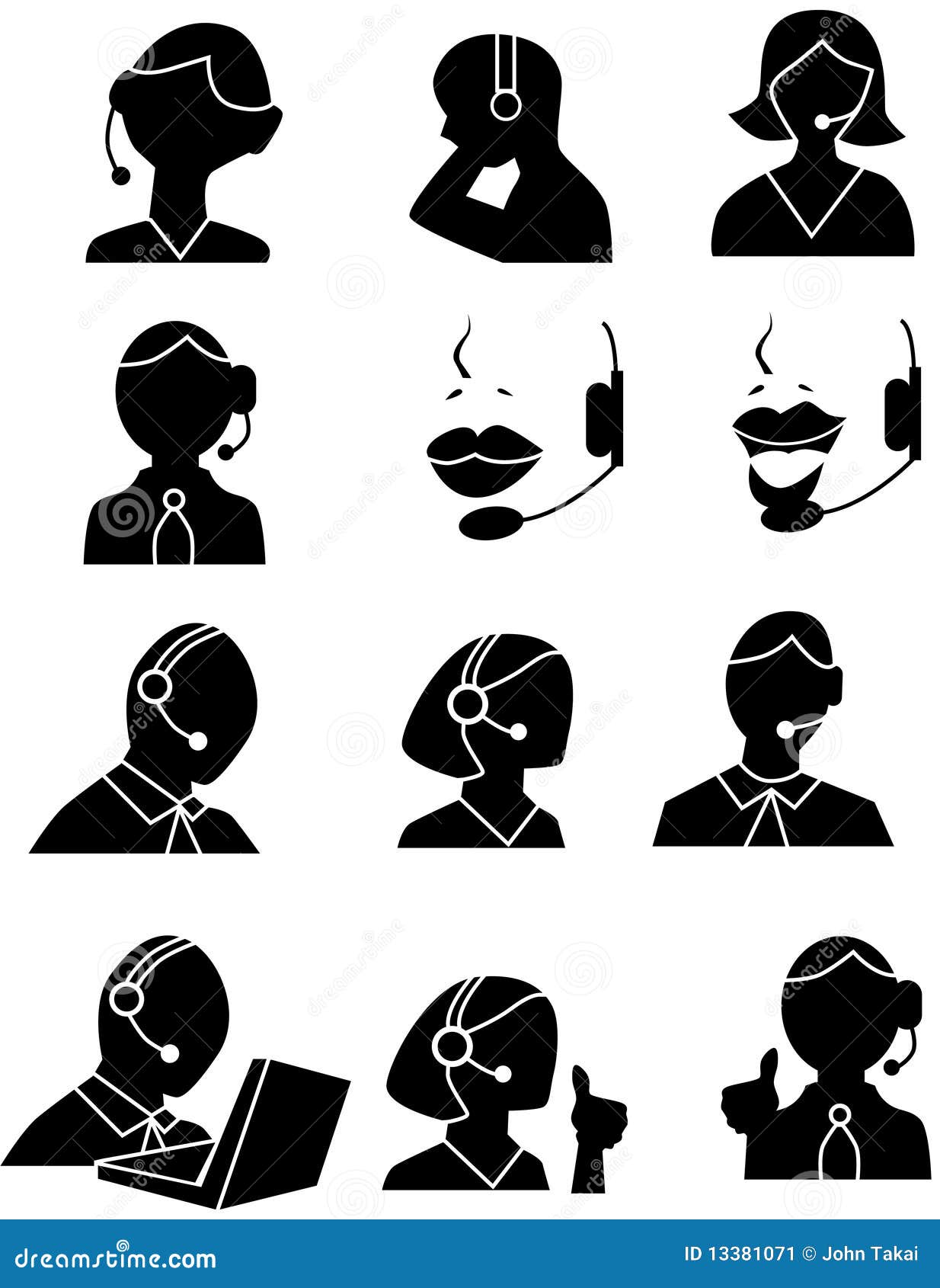 De Pictogrammen Van De Mensen Van De Dienst Van De Klant Vector ...