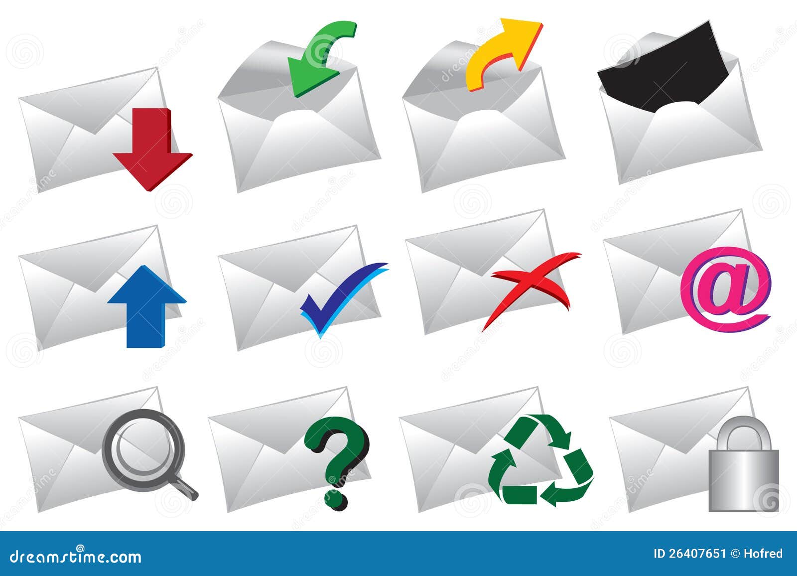 De Pictogrammen Van De Post Vector Illustratie - Illustration of pijl ...