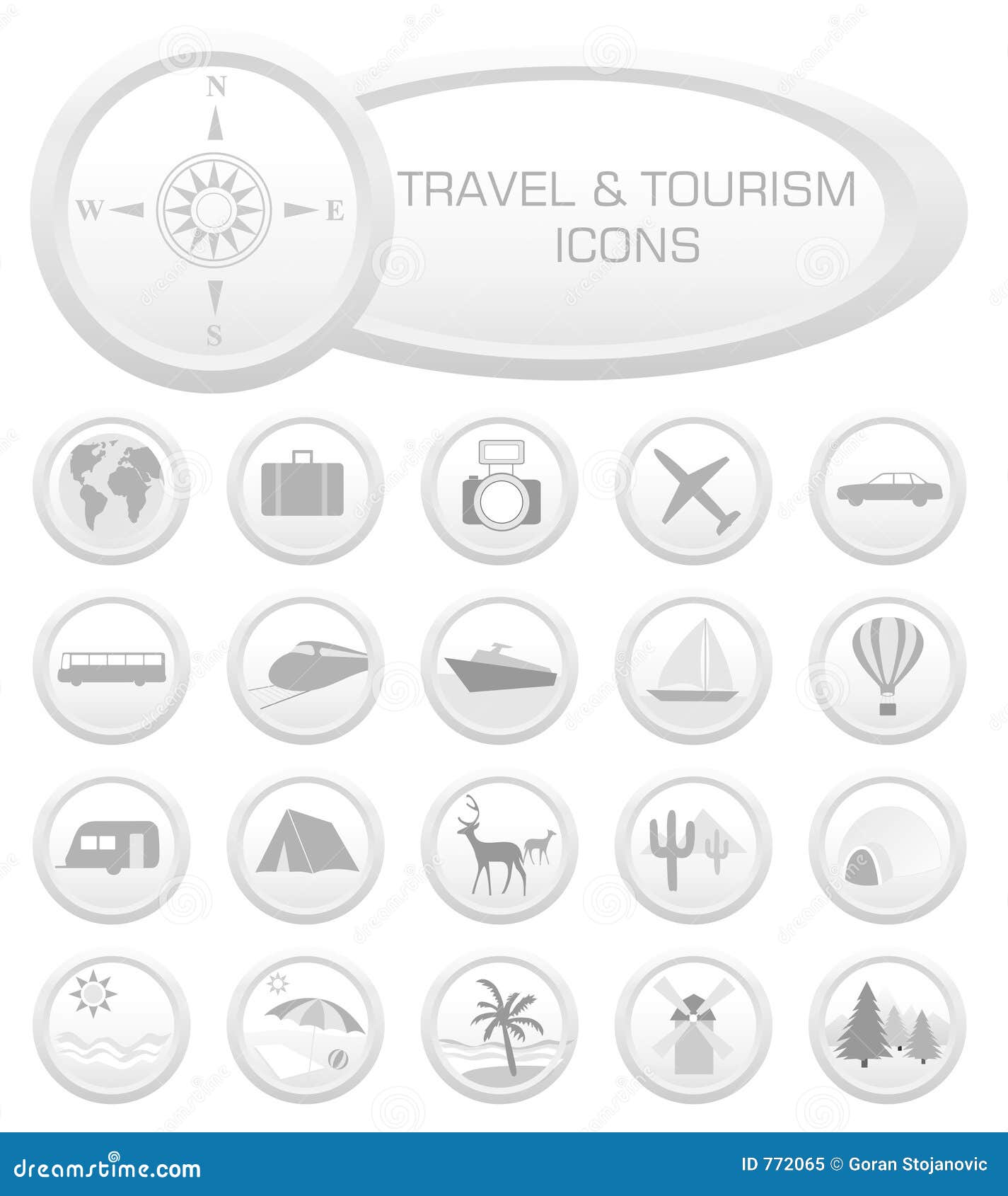 De Pictogrammen Van De Reis En Van Het Toerisme Stock Illustratie ...