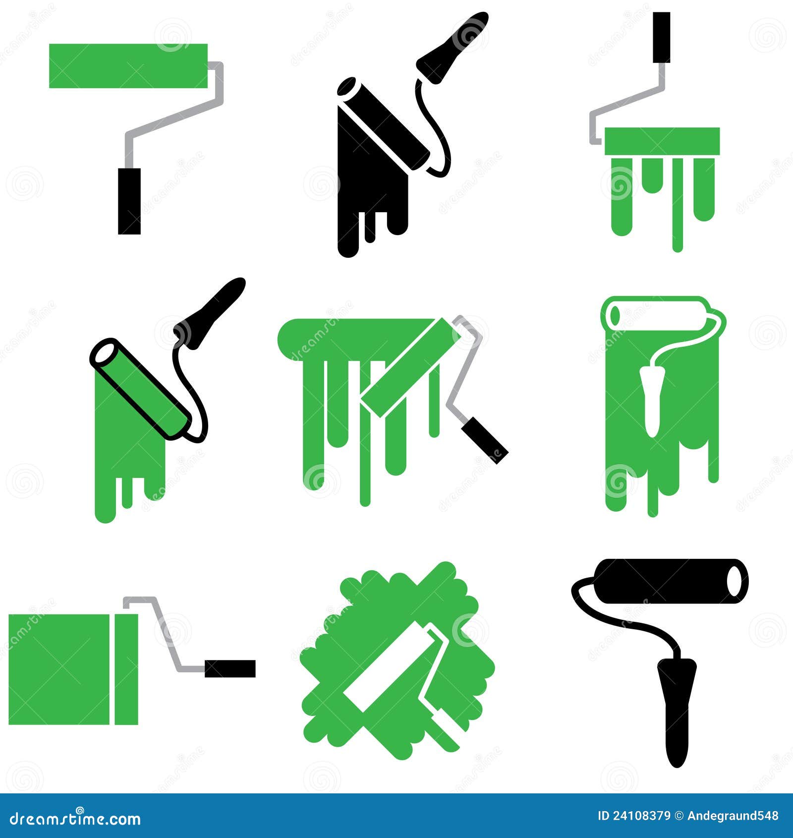 De Pictogrammen Van De Rol En Van De Verf Vector Illustratie ...