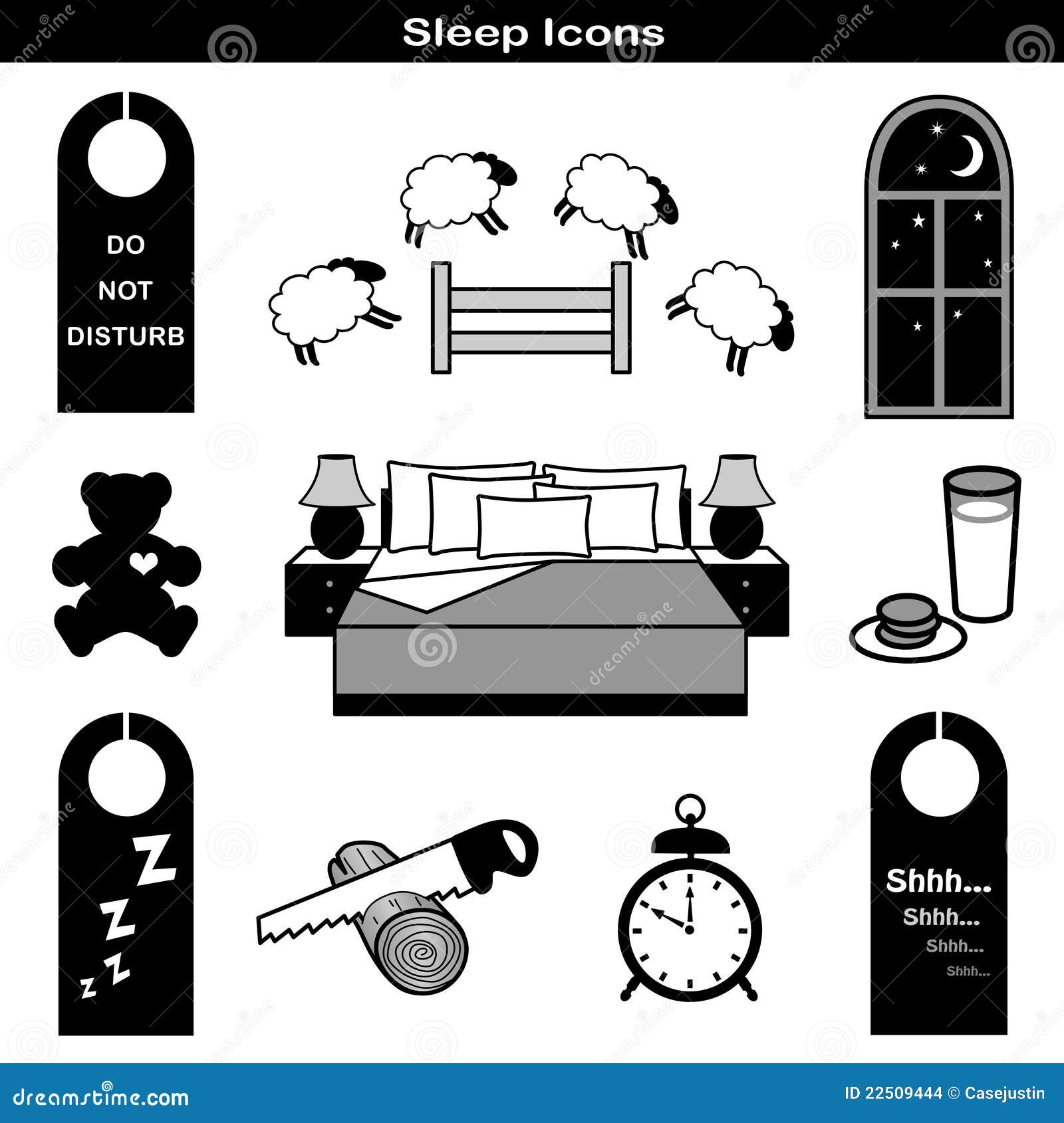 De Pictogrammen Van De Slaap Vector Illustratie - Illustration of ...