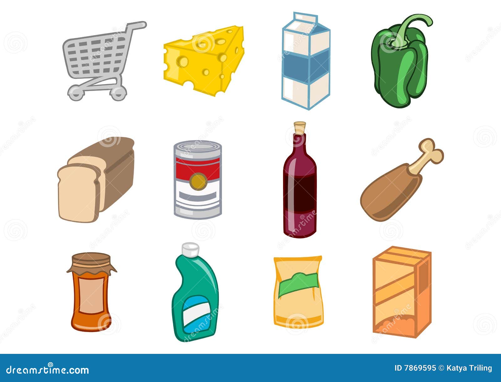 De Pictogrammen Van De Supermarkt Vector Illustratie - Illustration of ...