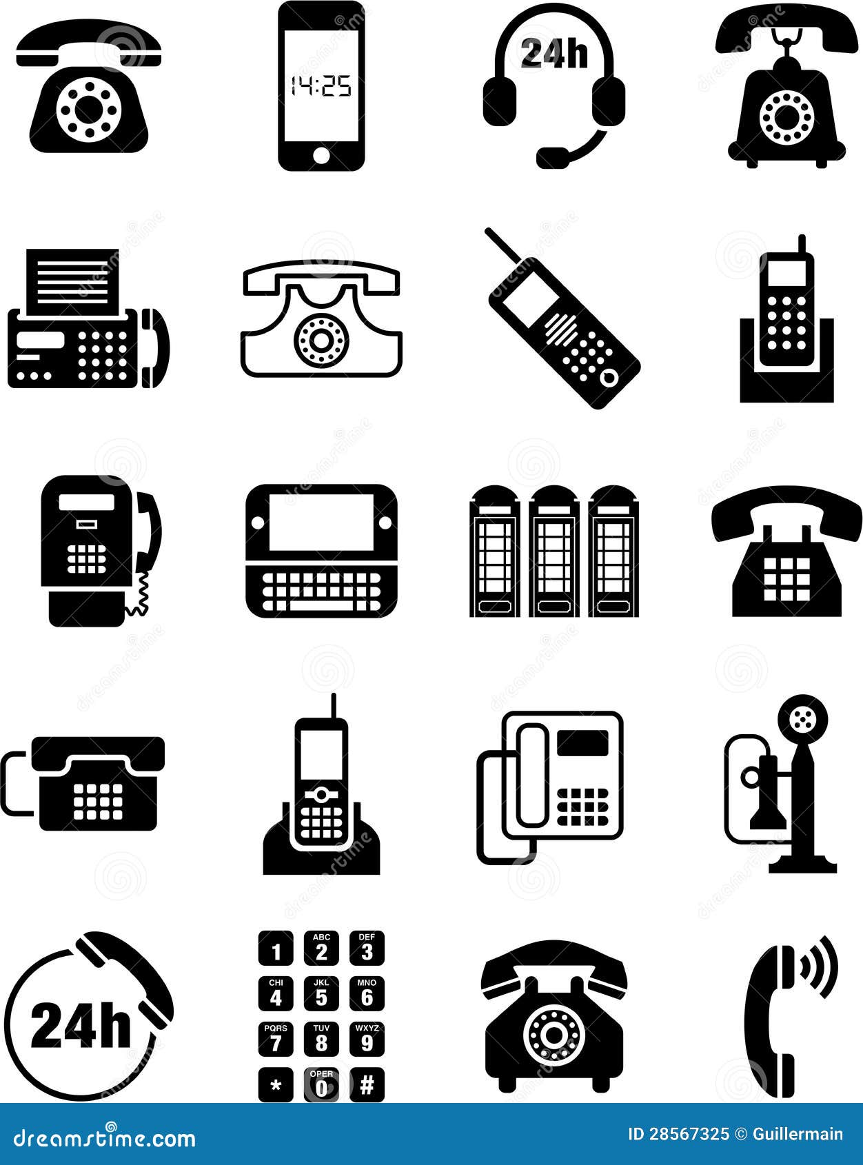 De Pictogrammen Van De Telefoon Vector Illustratie - Illustration of ...