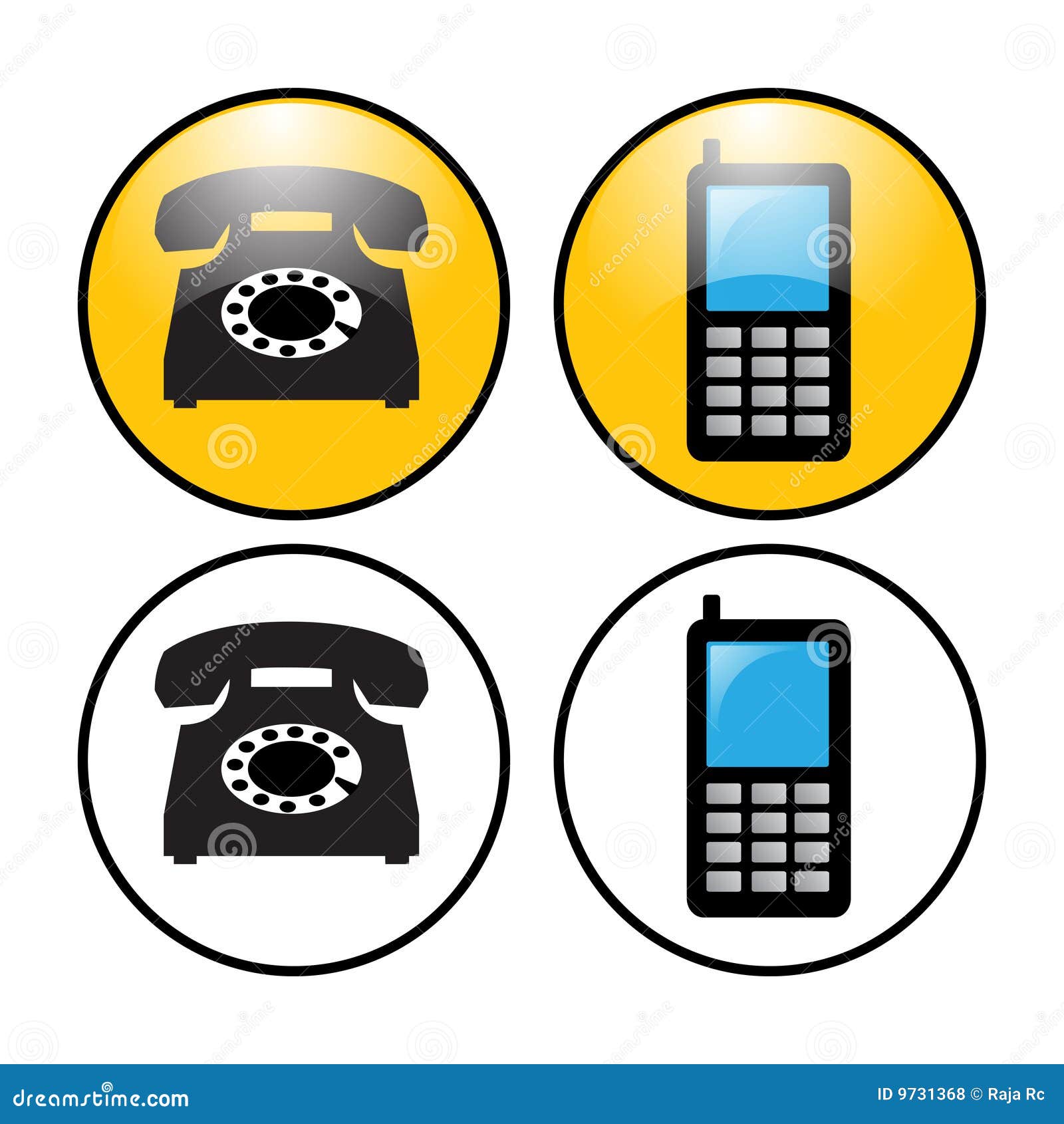 De Pictogrammen Van De Telefoon Vector Illustratie - Illustration of ...