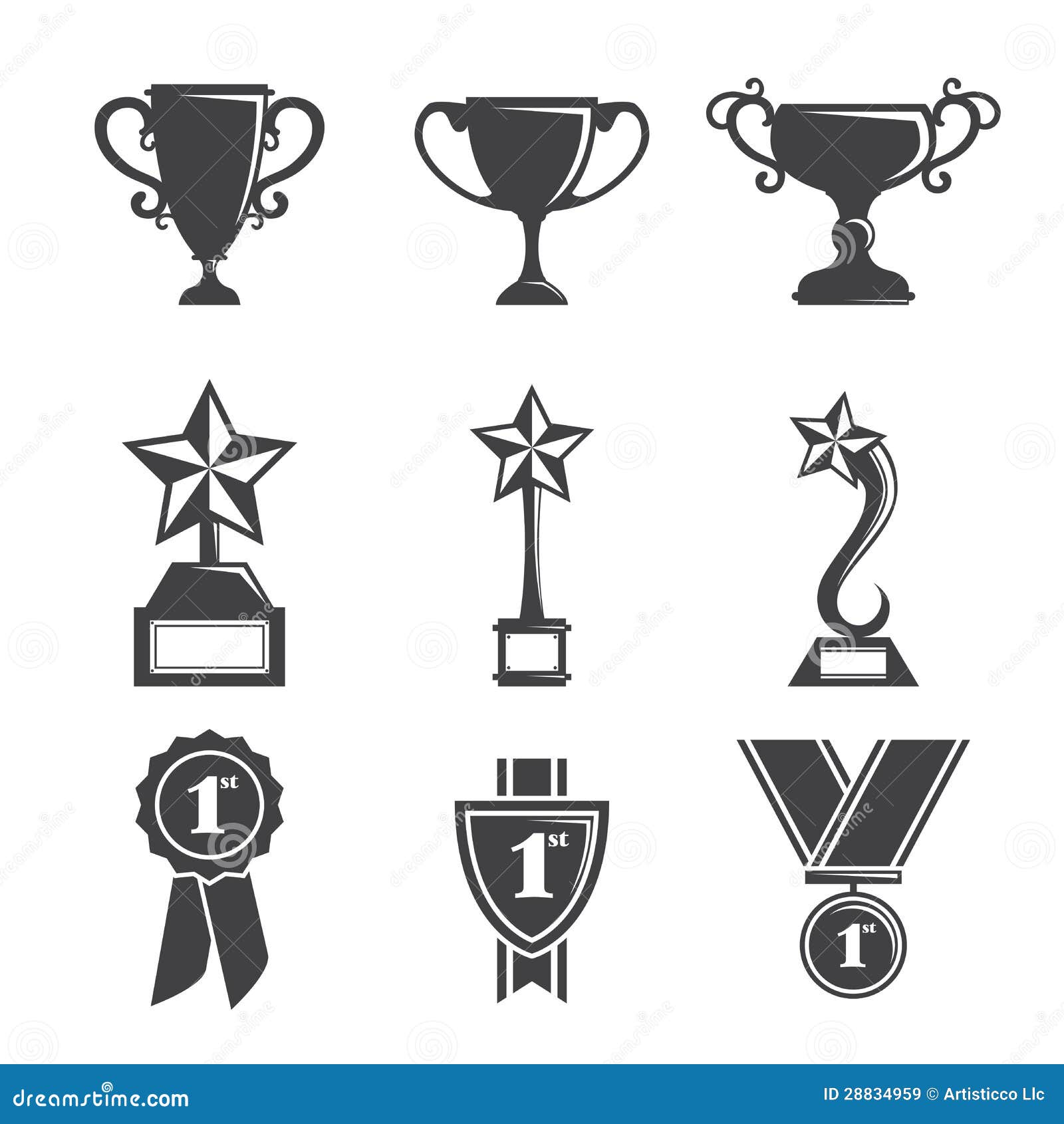 De Pictogrammen Van De Trofee Vector Illustratie - Illustration of ...