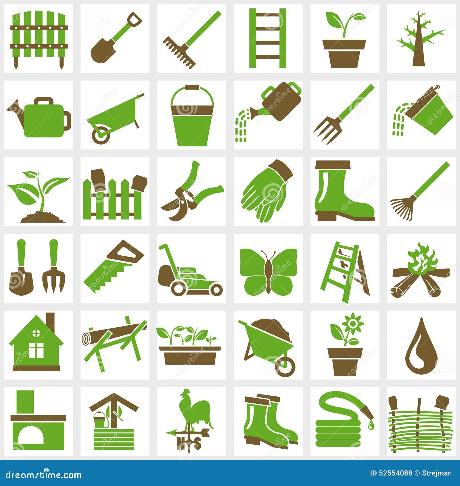 De Pictogrammen Van De Tuin Vector Illustratie - Illustration of ...