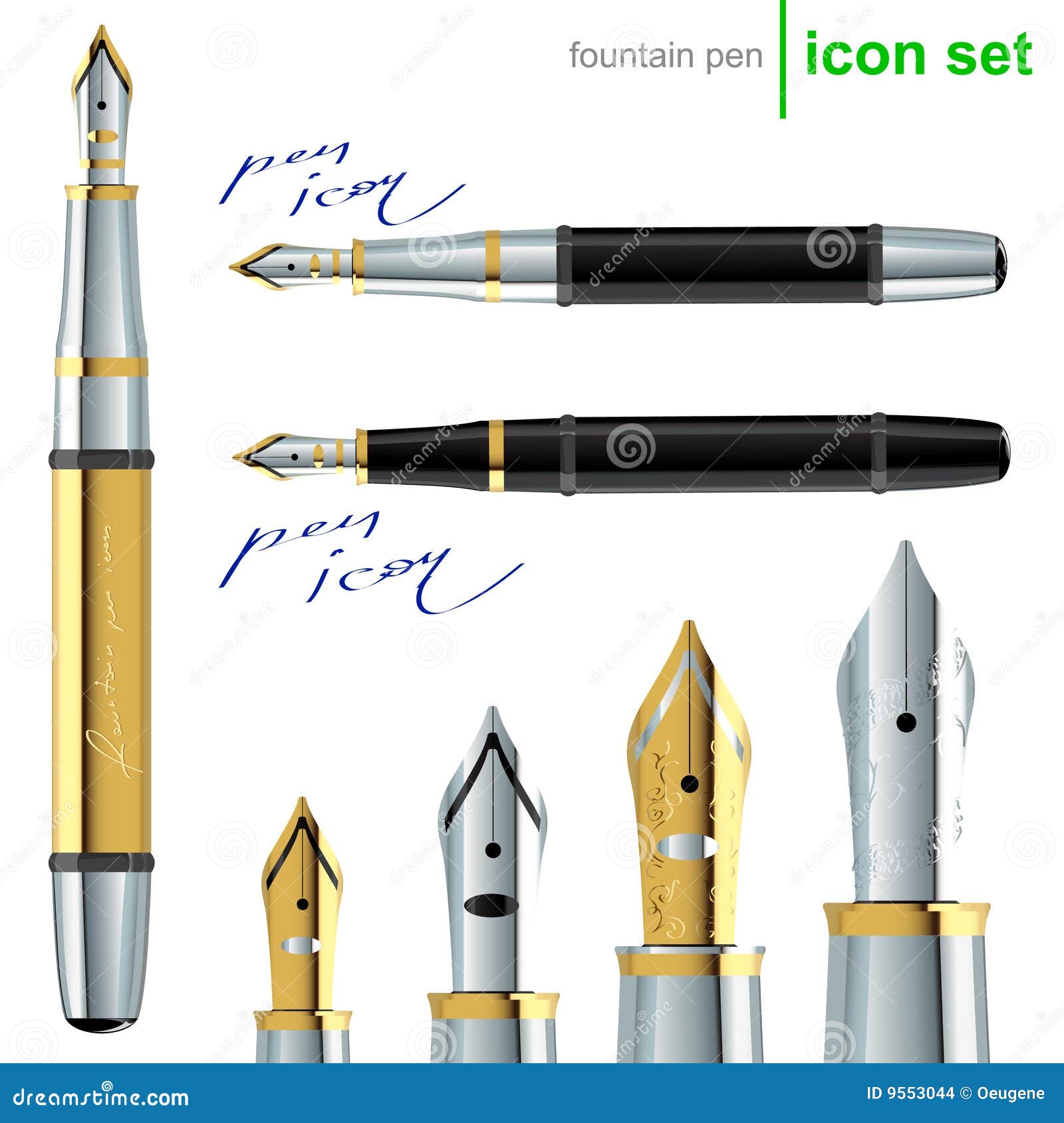 De Pictogrammen Van De Vulpen Vector Illustratie - Illustration of ...