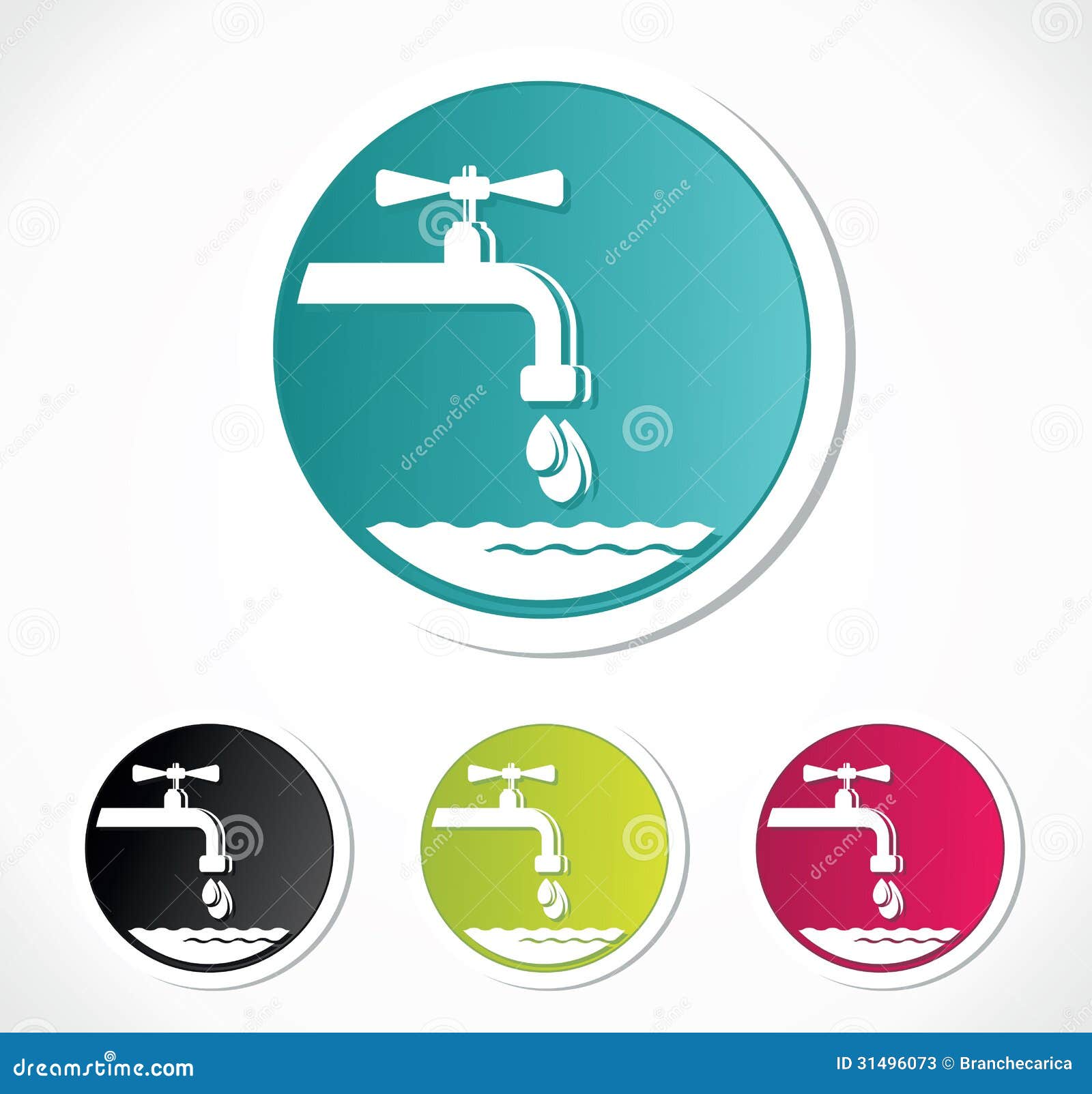 De Pictogrammen Van De Waterkraan Vector Illustratie - Illustration of ...