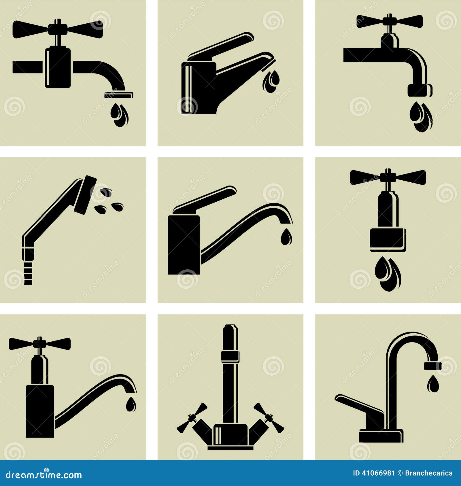 De Pictogrammen Van De Waterkraan Vector Illustratie - Illustration of ...