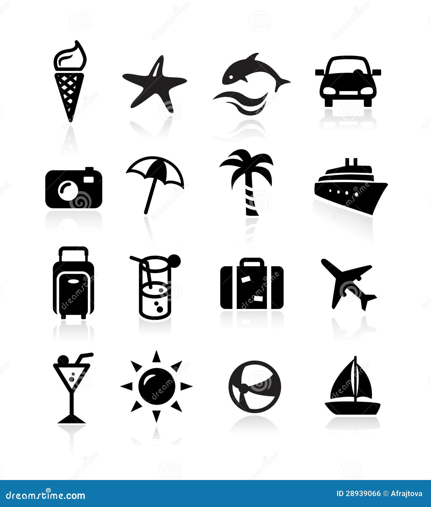 De Pictogrammen Van De Zomer Vector Illustratie - Illustration of ...