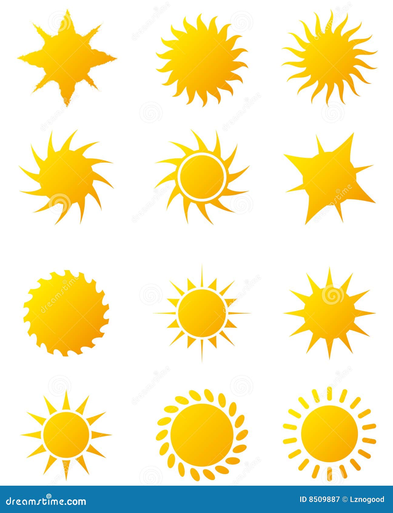 De pictogrammen van de zon vector illustratie. Illustration of hitte ...