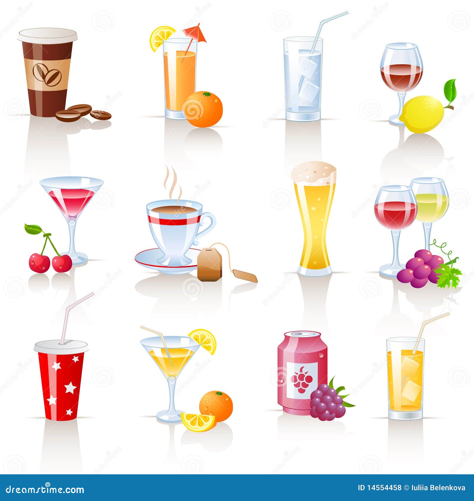 De Pictogrammen Van Dranken Vector Illustratie - Illustration of ...