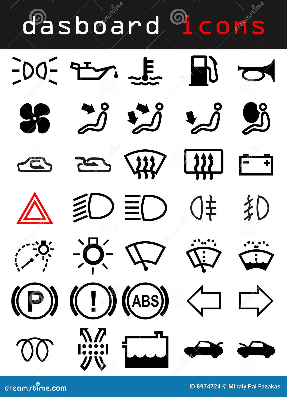 De Pictogrammen Van Het Dashboard Vector Illustratie - Illustration of ...