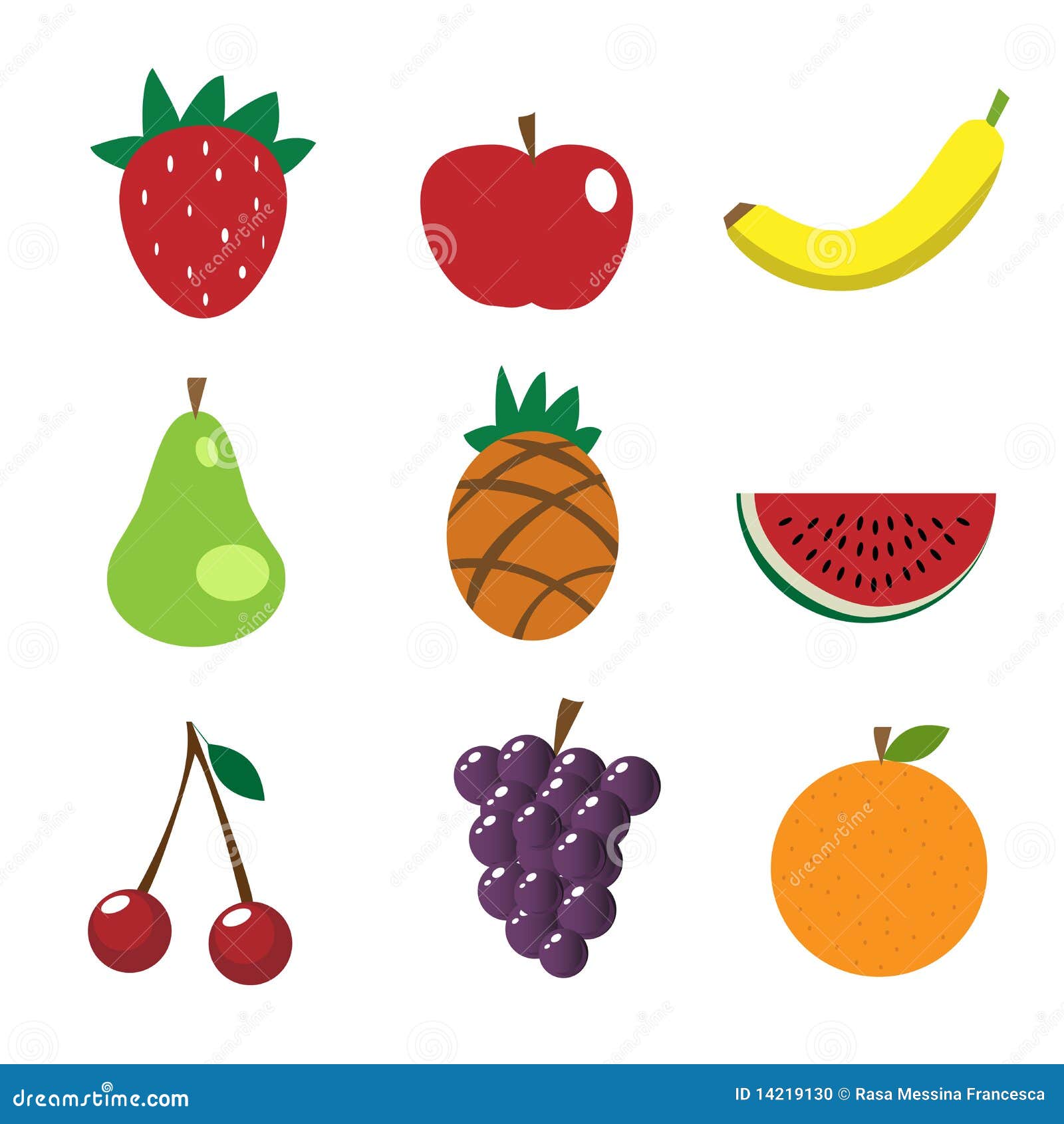 De Pictogrammen Van Het Fruit Vector Illustratie - Illustration of ...