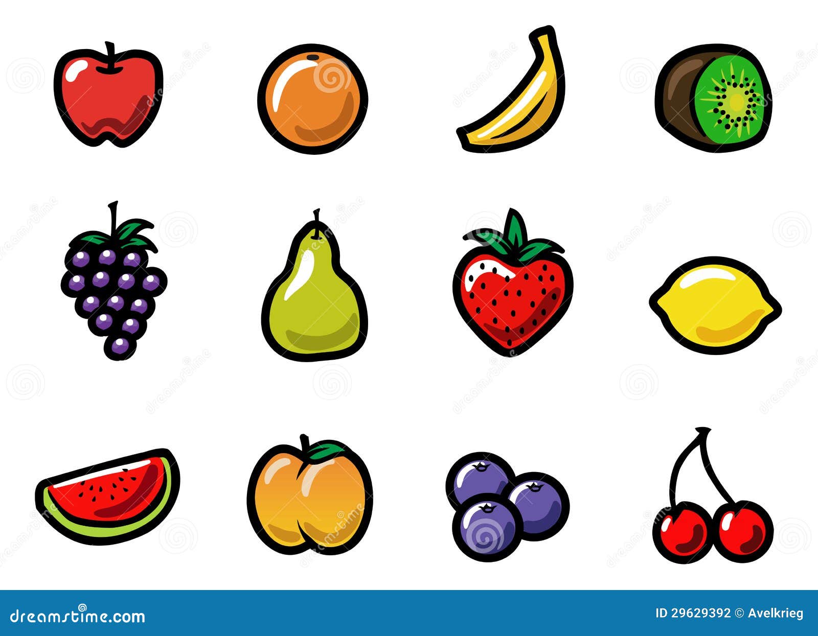 De Pictogrammen Van Het Fruit Vector Illustratie - Illustration of kers ...