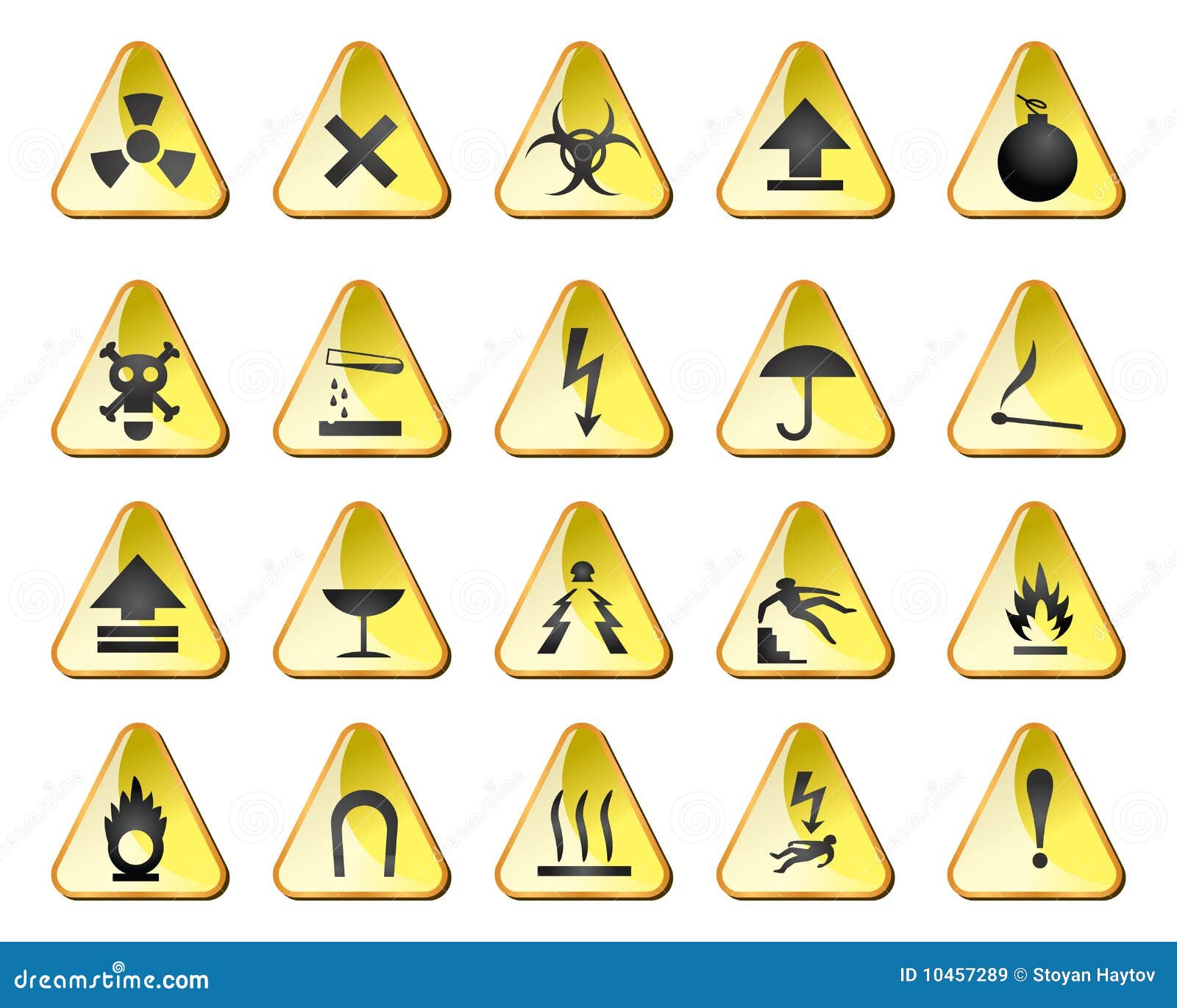 De Pictogrammen Van Het Gevaar Vector Illustratie - Illustration of ...
